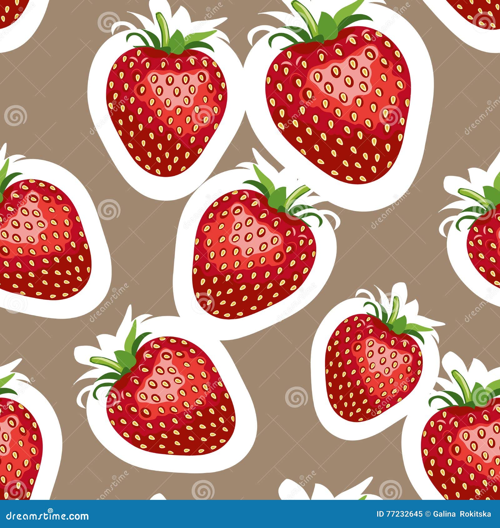 Pattern of Realistic Image of Delicious Big Strawberries Different ...