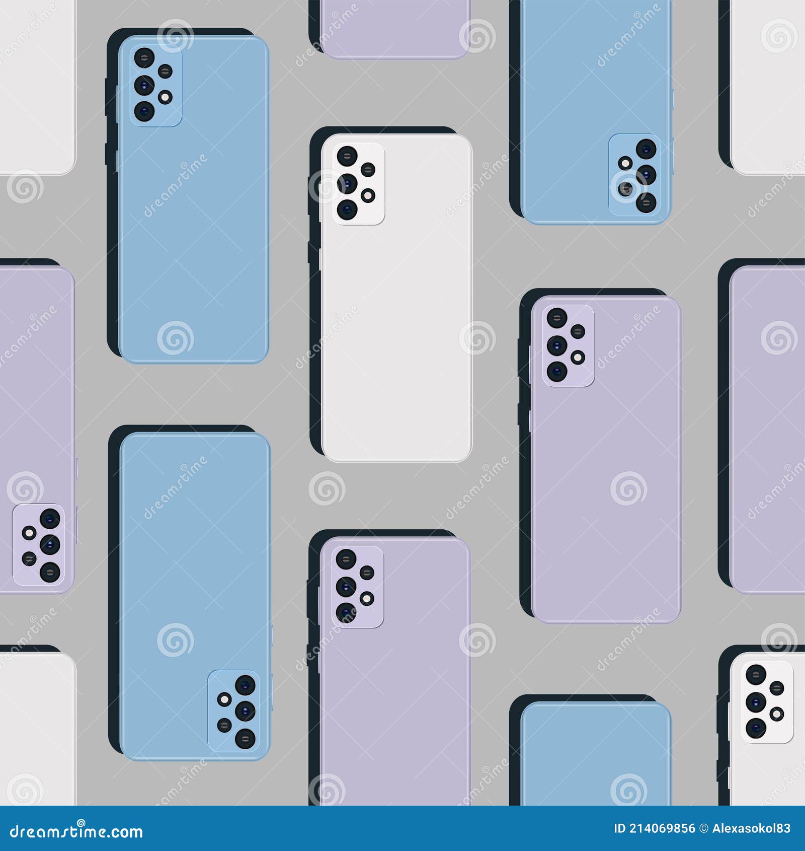 Pattern of Realistic Smartphone with Back Illustration. Vector Stock ...