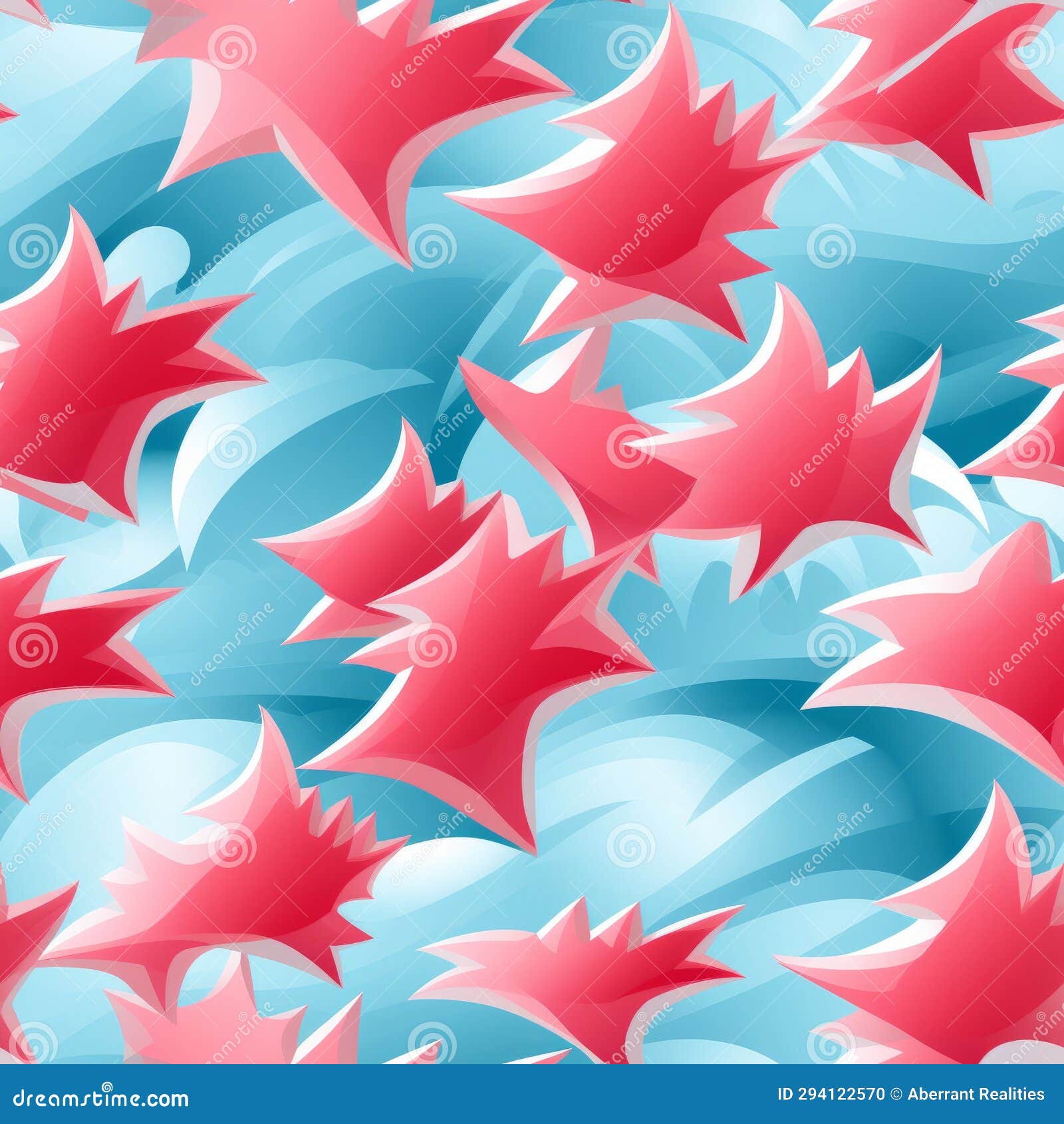 A Pattern of Red and Blue Stars on a Blue Background Stock Illustration ...