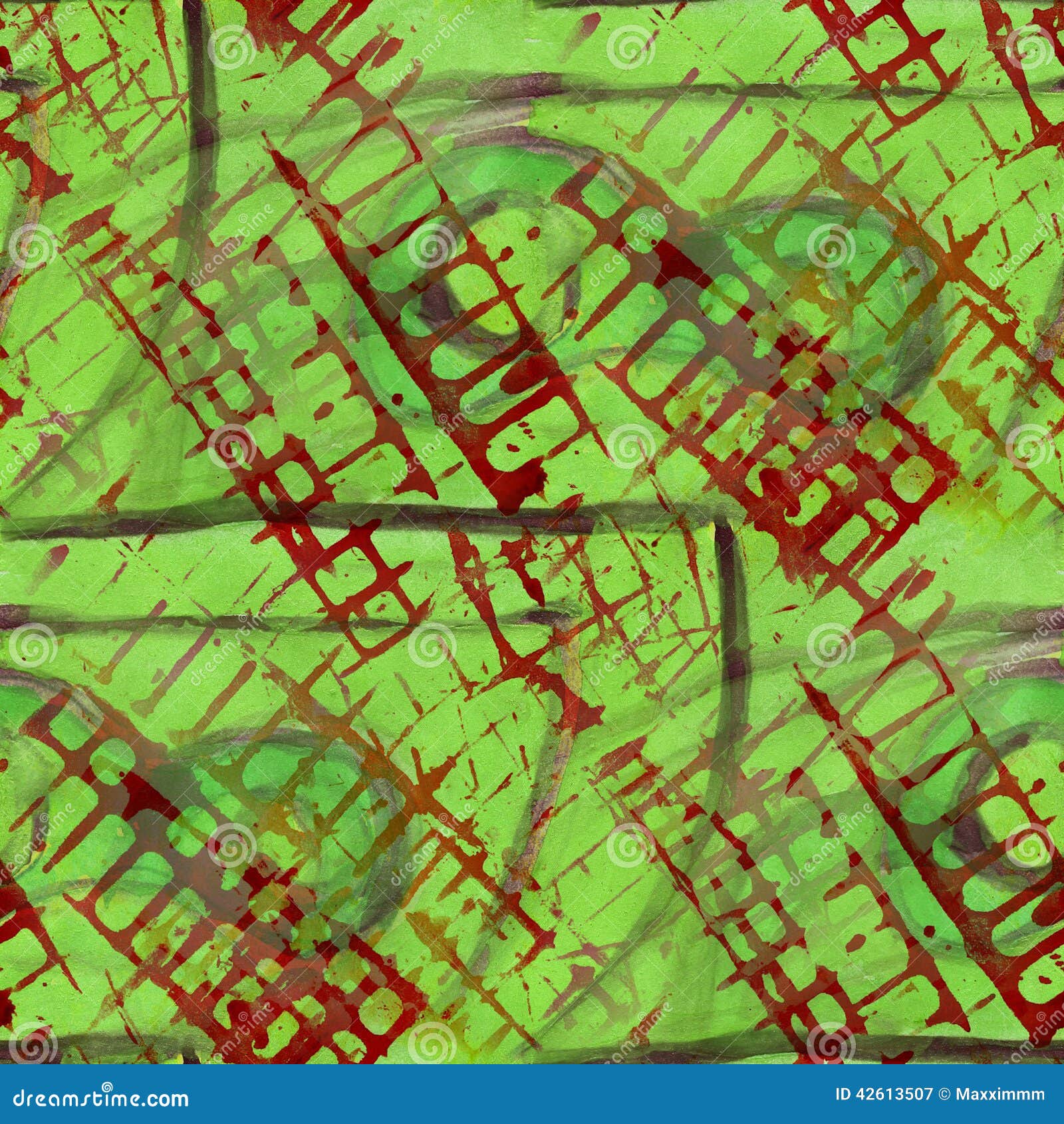 Pattern Red, Green Design Seamless Watercolor Stock Illustration ...