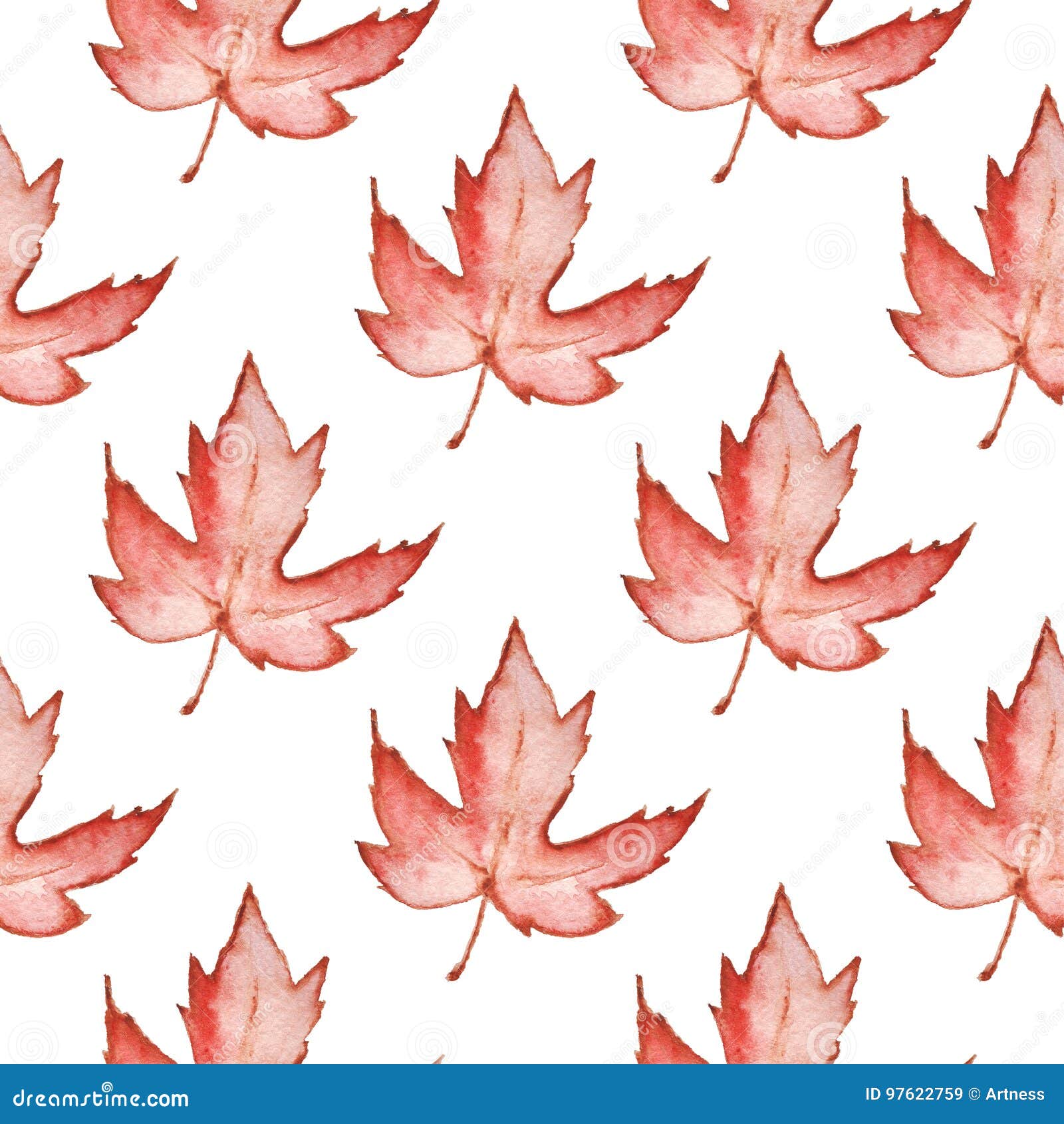 Pattern with Red Maple Leaves Stock Illustration - Illustration of ...