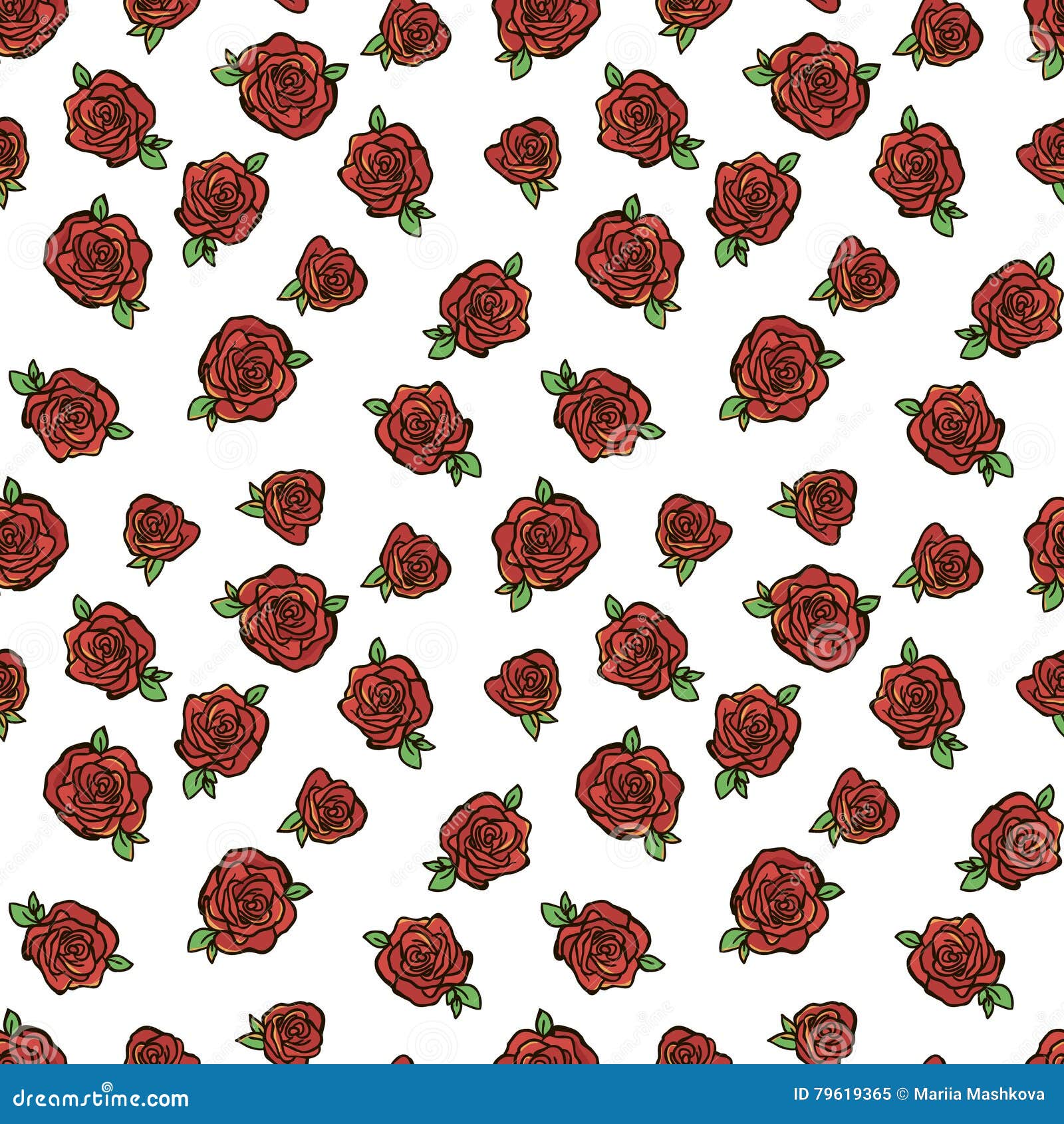 Pattern with red roses. stock vector. Illustration of spain - 79619365