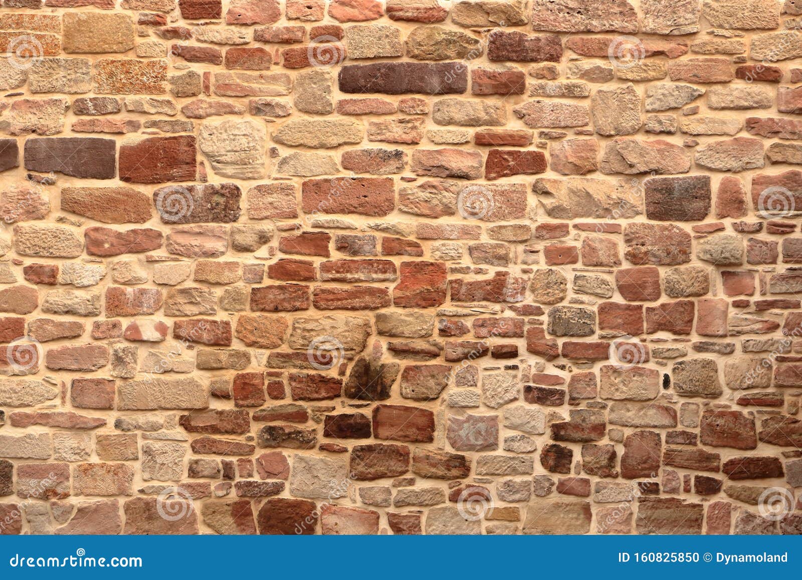 Pattern of Red Stone Brick Wall Surfaced Stock Photo - Image of facade ...