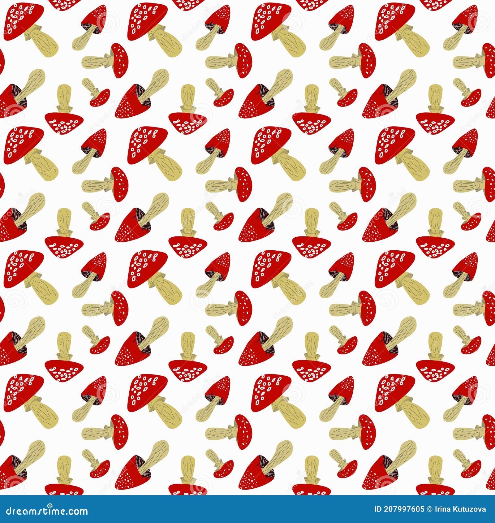 Pattern with Red Toadstool. Stock Vector - Illustration of agriculture ...
