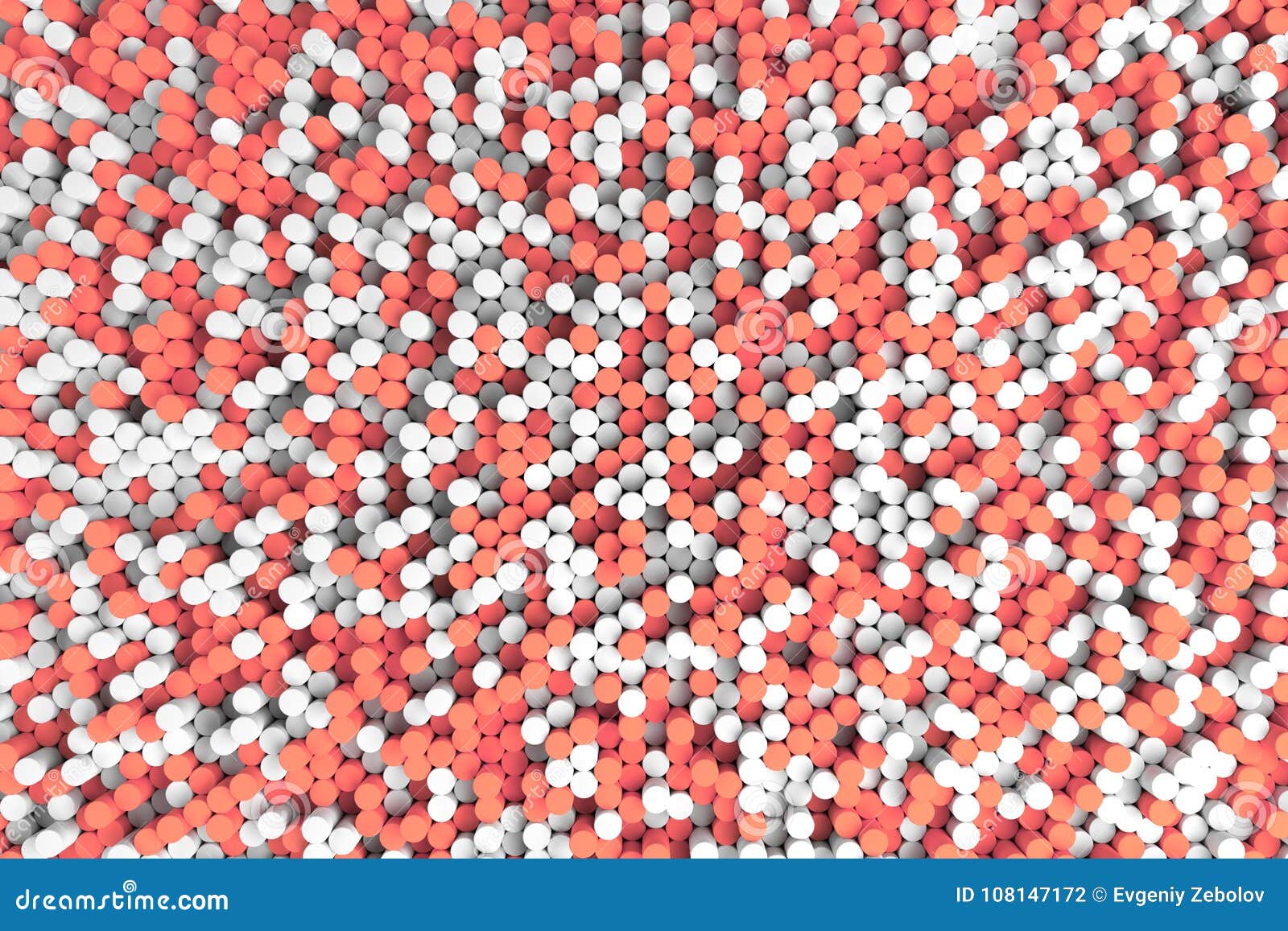 Pattern of Red and White Cylinders of Different Length Stock ...