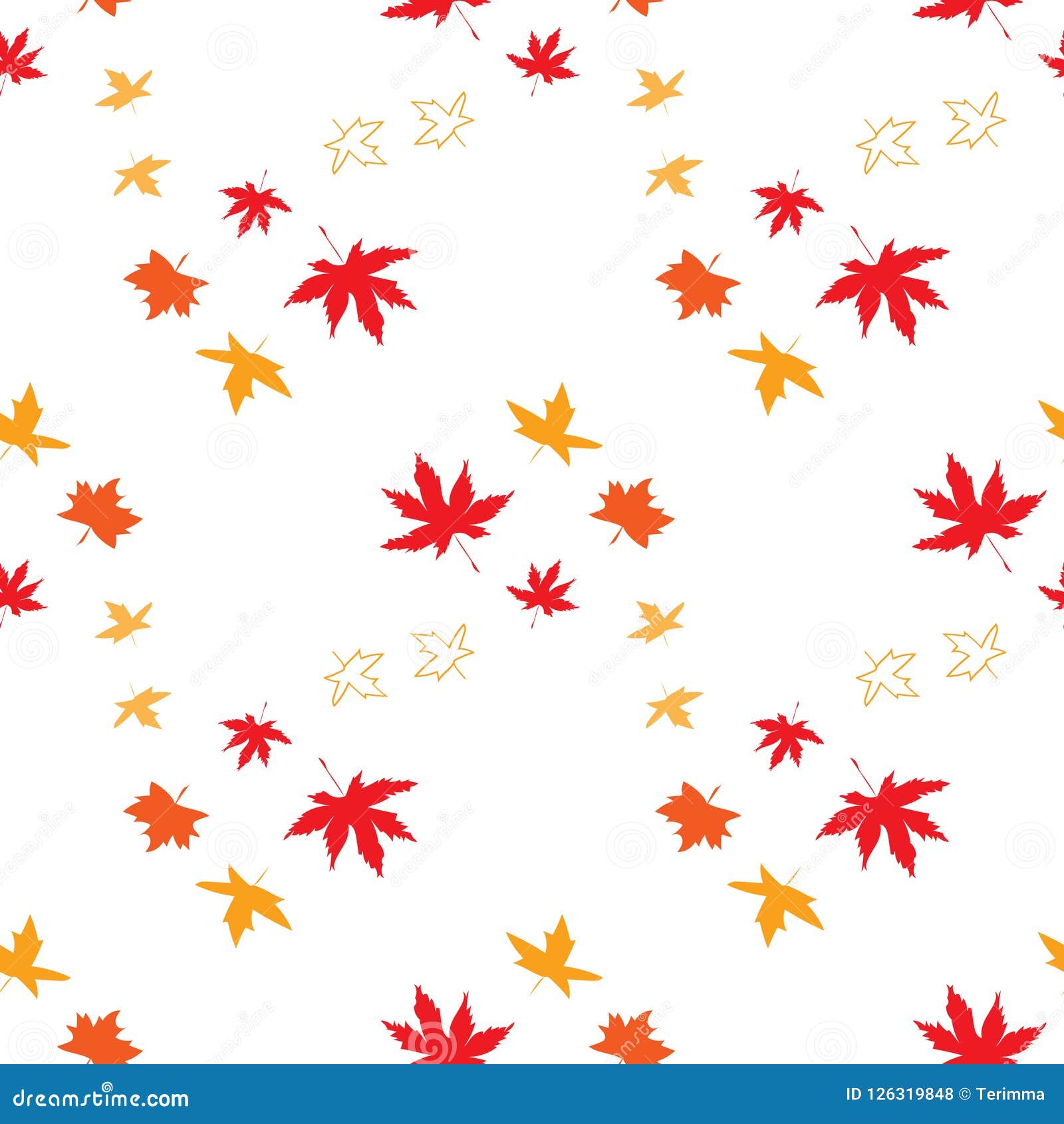 Pattern from Red and Yellow Maple Leaves Stock Vector - Illustration of ...