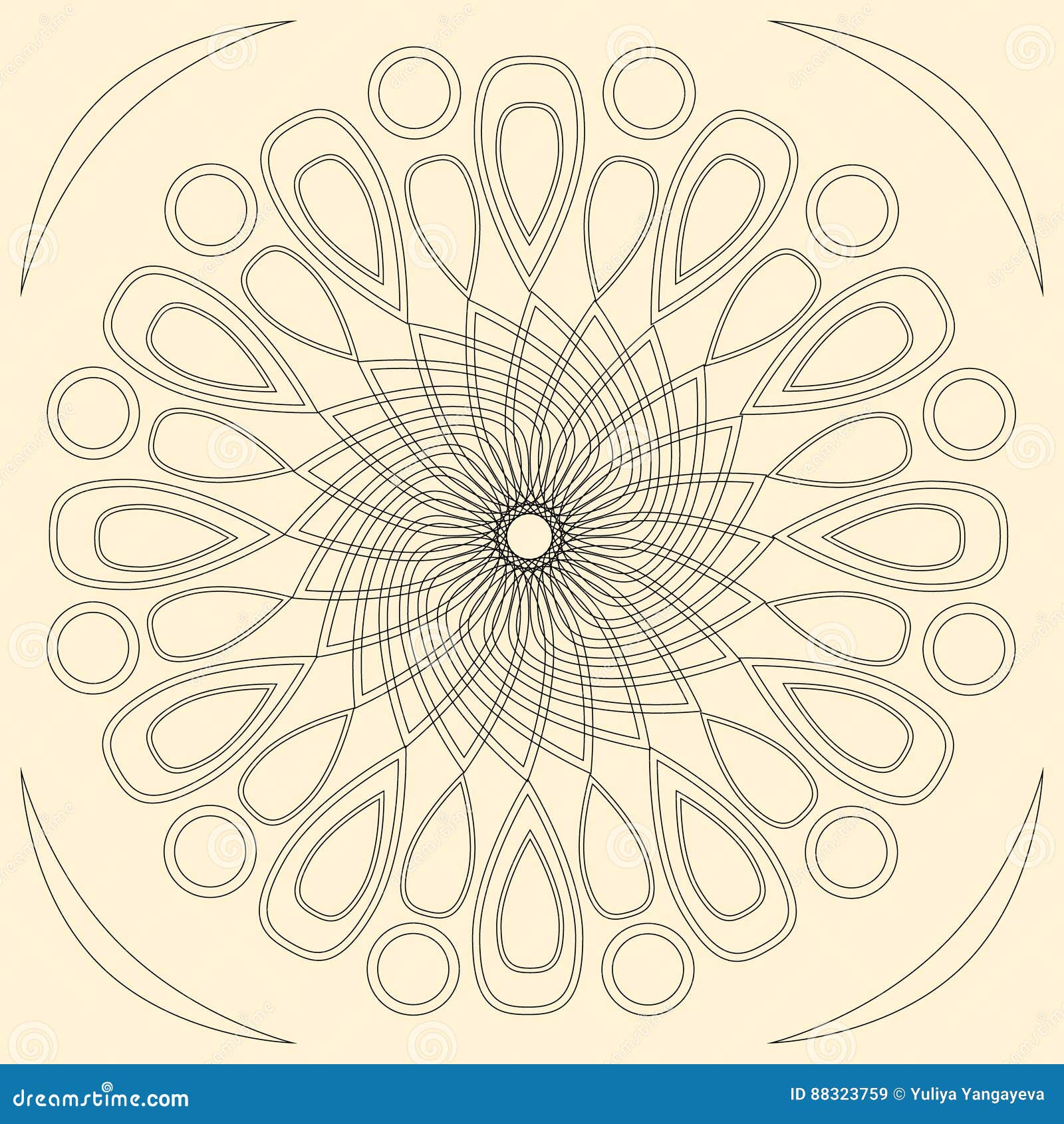 Pattern for relaxation. stock vector. Illustration of mandala - 88323759