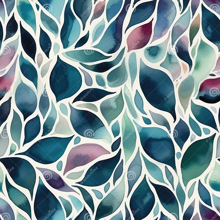 Pattern with Repeated Organic Shape in Watercolor Effect. Infinite ...