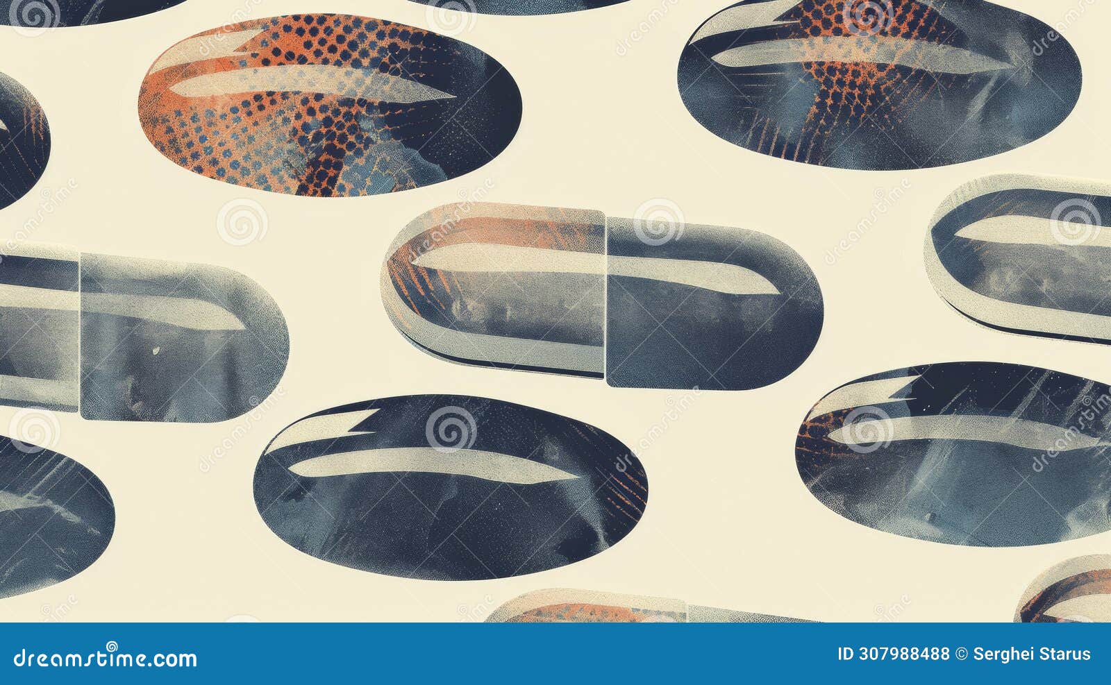 A Pattern of a Repeating Image with Different Shapes and Colors, AI ...