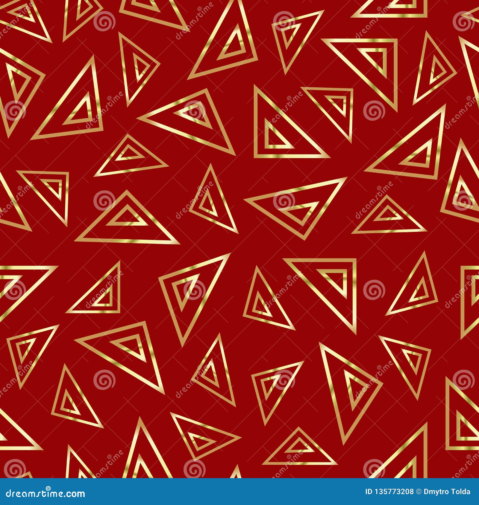 A Pattern of Repeating Triangles on a Red Stock Vector - Illustration ...