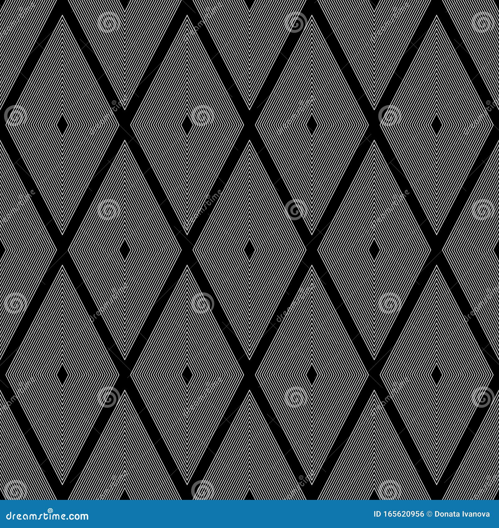 Pattern of Repeating White Rhombuses on a Black Background. Geometric ...