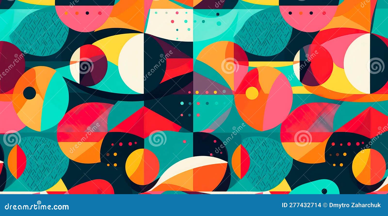 Pattern with a Retro Aesthetic, Featuring Funky Geometric Shapes and ...