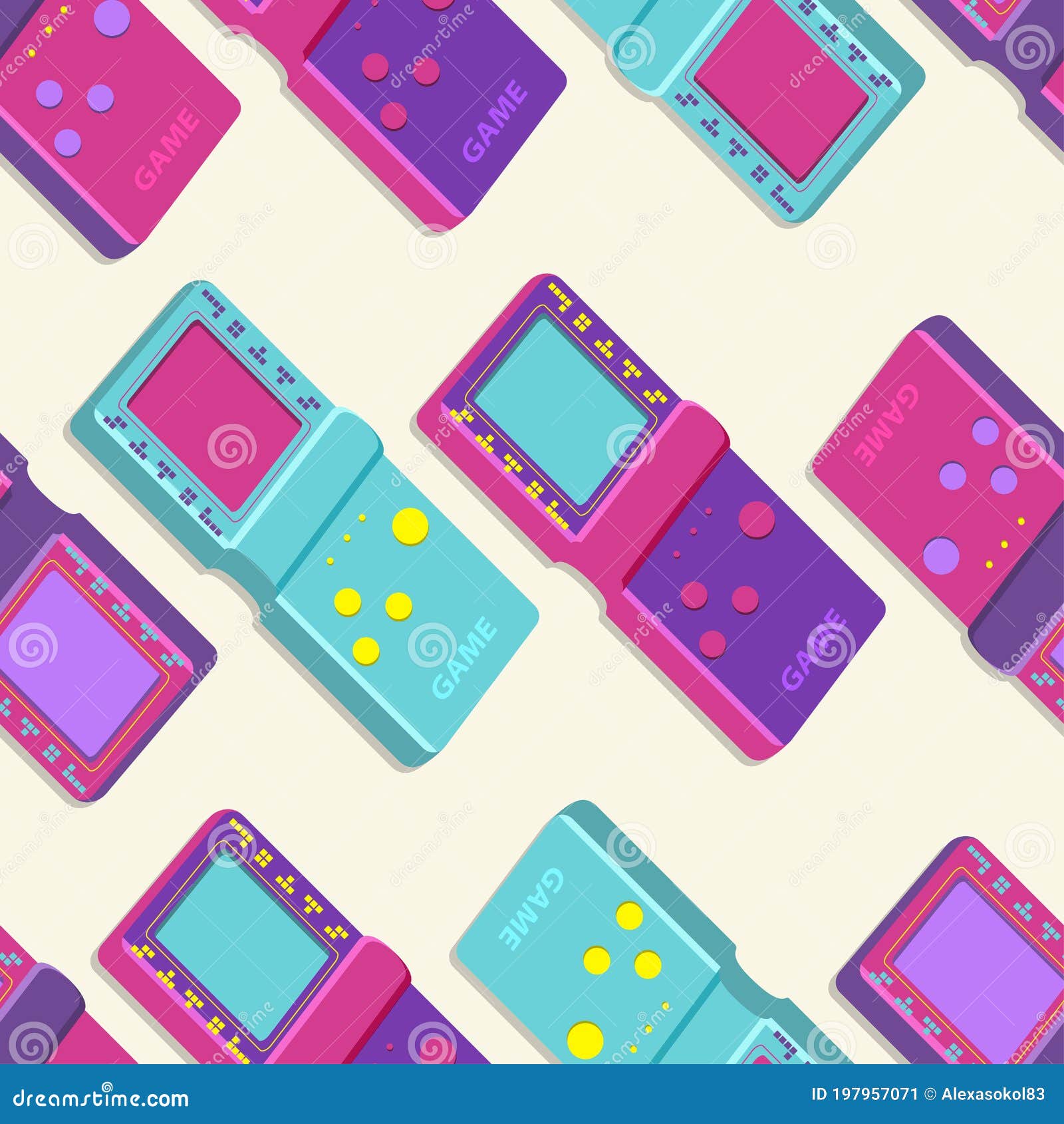 Retro Tetris Like Brick Game Glitchy Rgb Background Pattern Stock ...