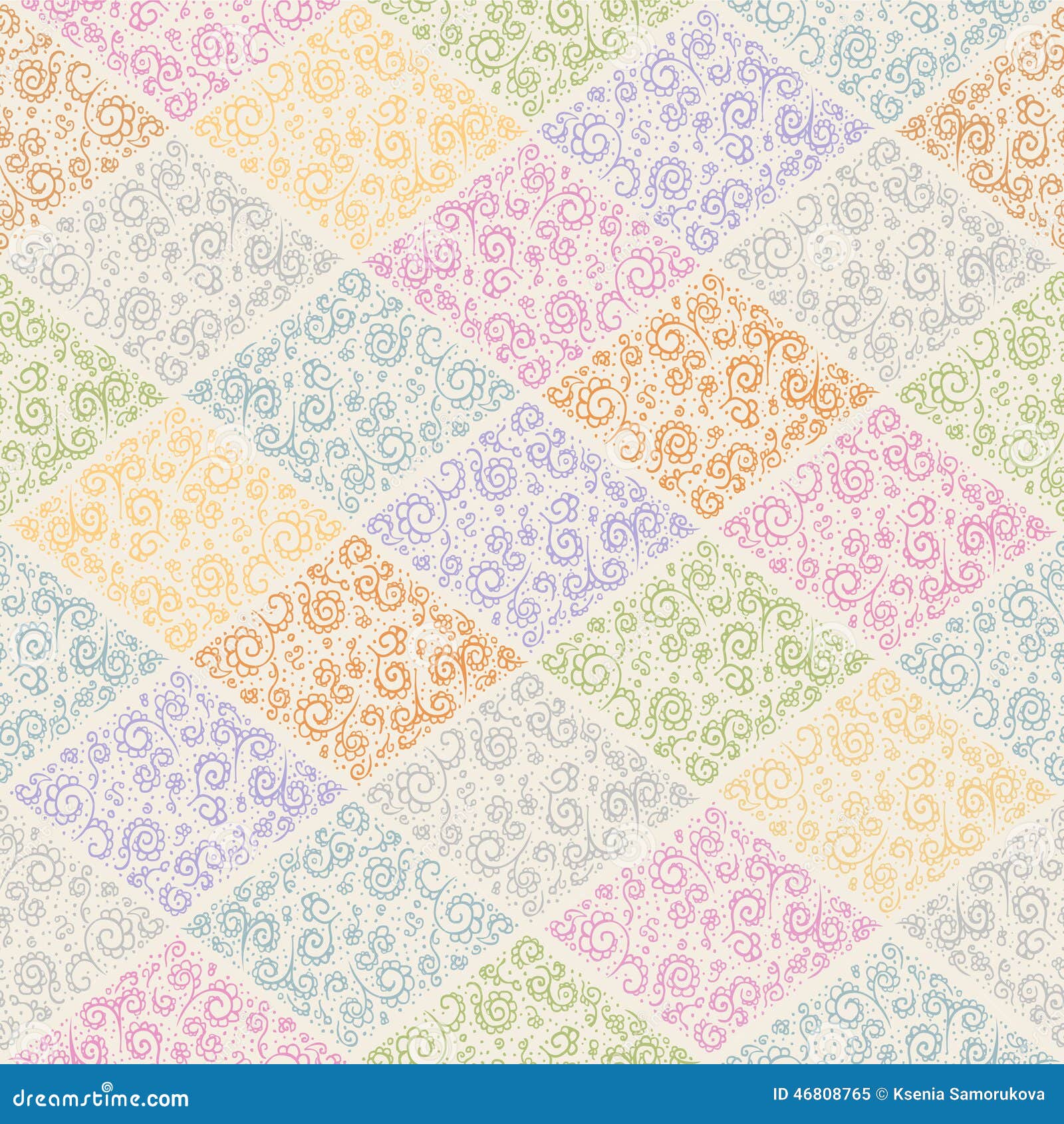 Pattern of rhombuses stock vector. Illustration of curlicues - 46808765