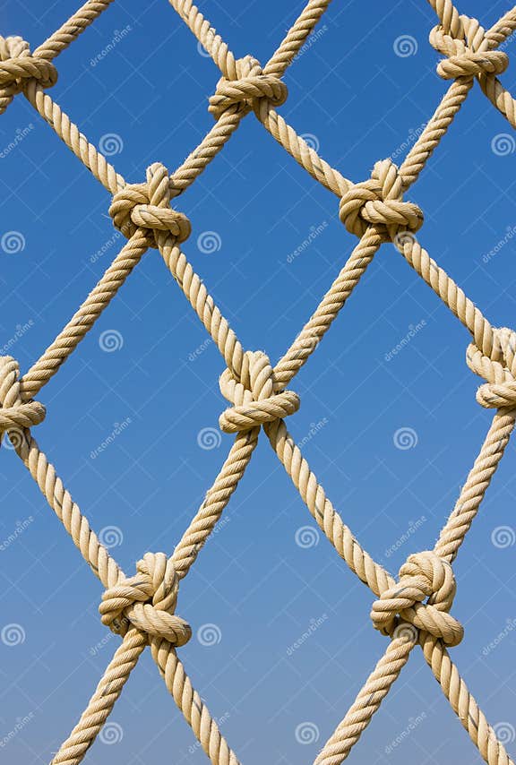 Pattern the Rope Mesh Vertical on Blue Sky Stock Photo - Image of ...