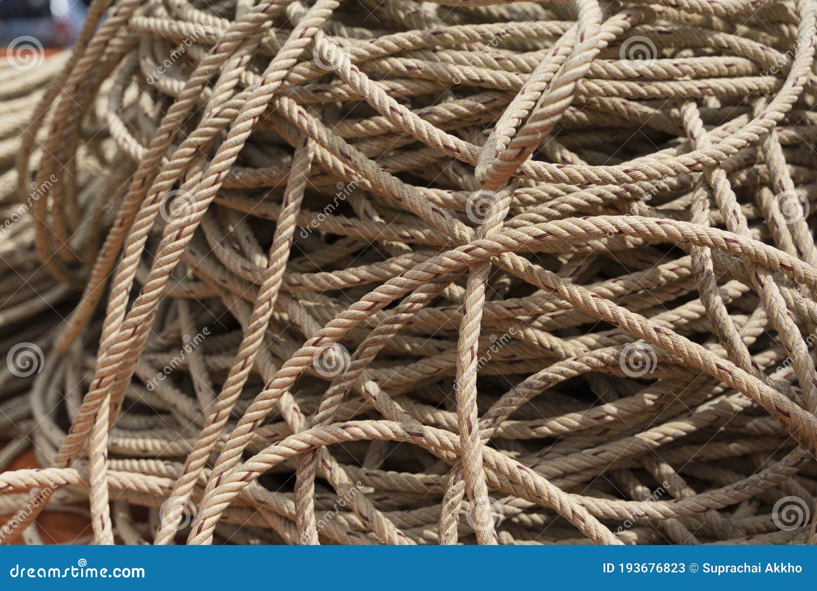 Pattern Rope is Stacked Together into a Dense Roll. Stock Image - Image ...