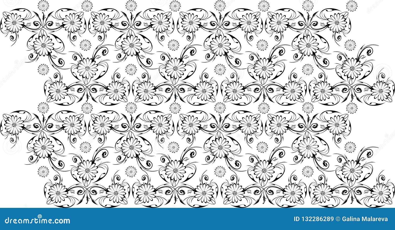 Pattern With Round Flowers In Black Tones Jacquard Design Stock Vector