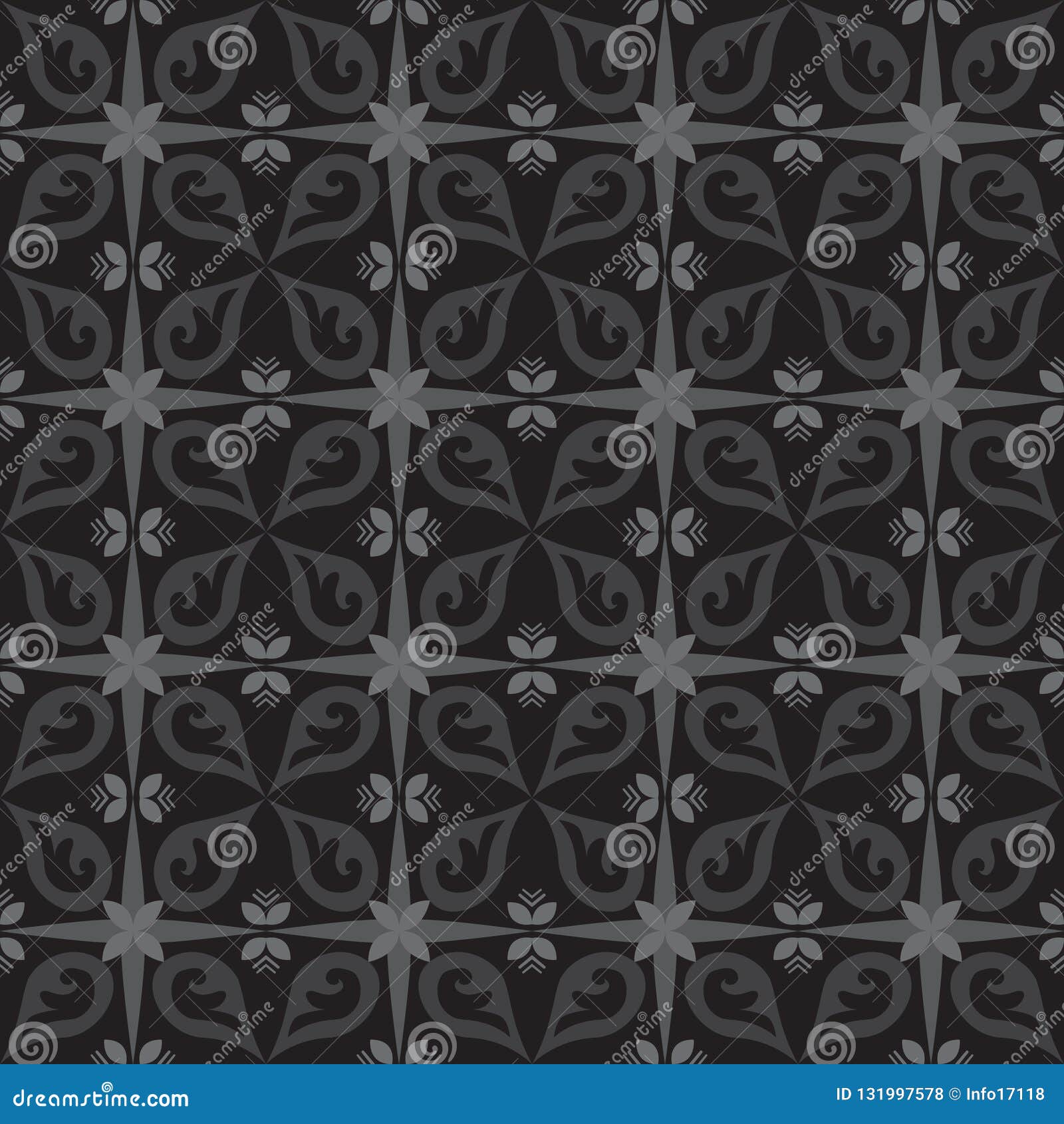 Gray Royal Pattern. the Seamless Vector Background Stock Illustration ...