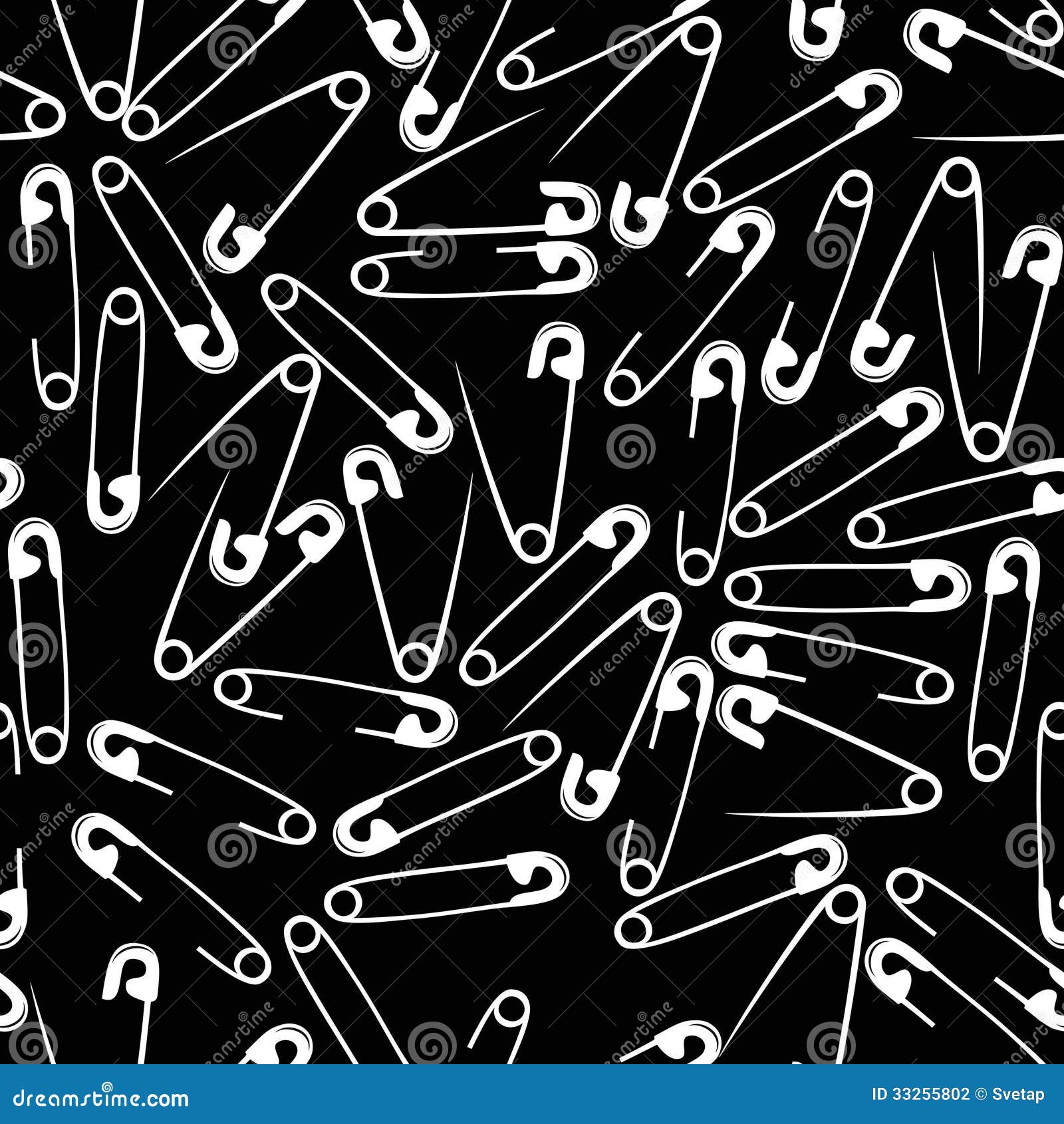 Pattern of Safety Pin Isolated on Background Stock Vector ...