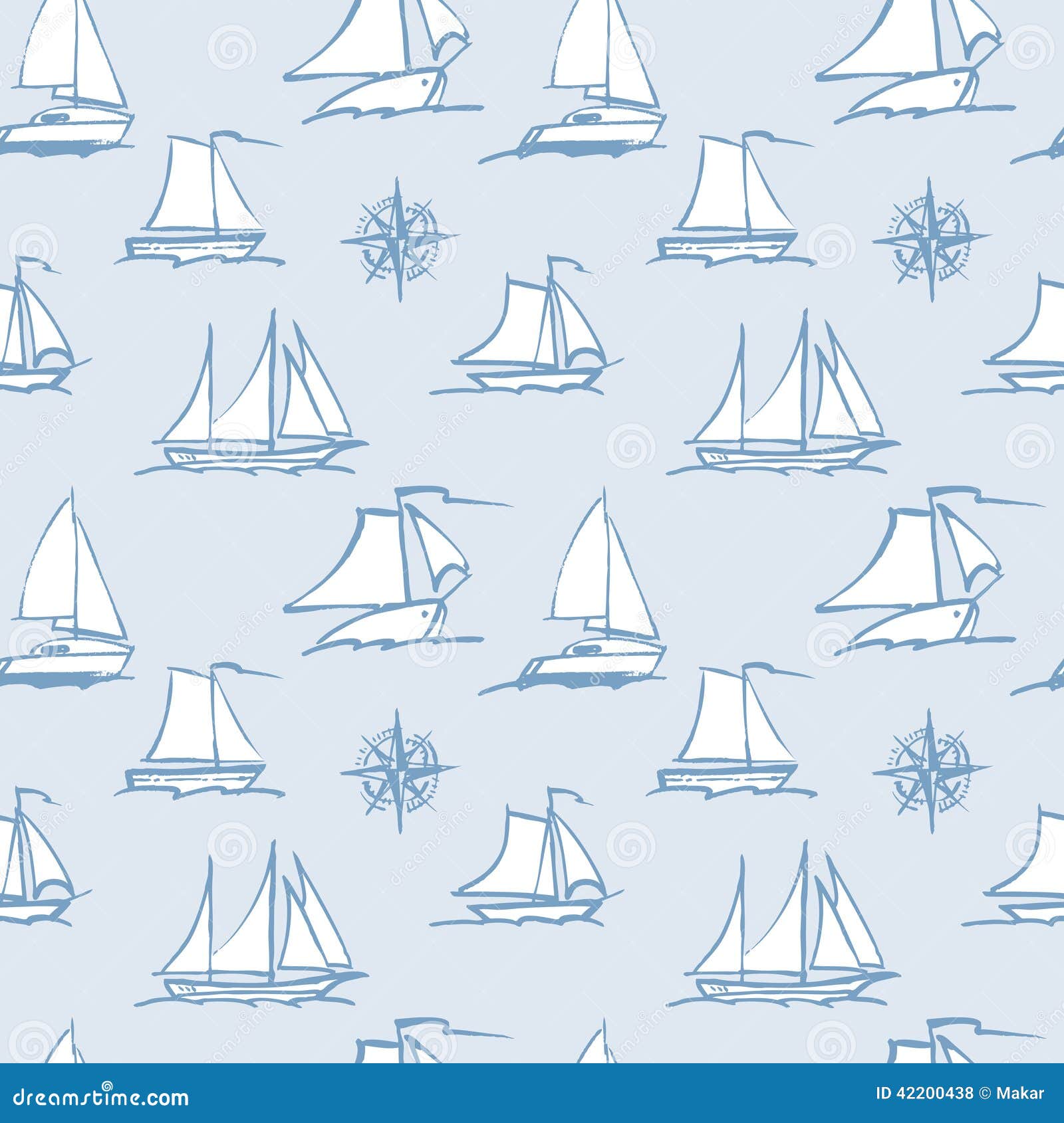 Pattern of sailboats stock vector. Illustration of pattern - 42200438