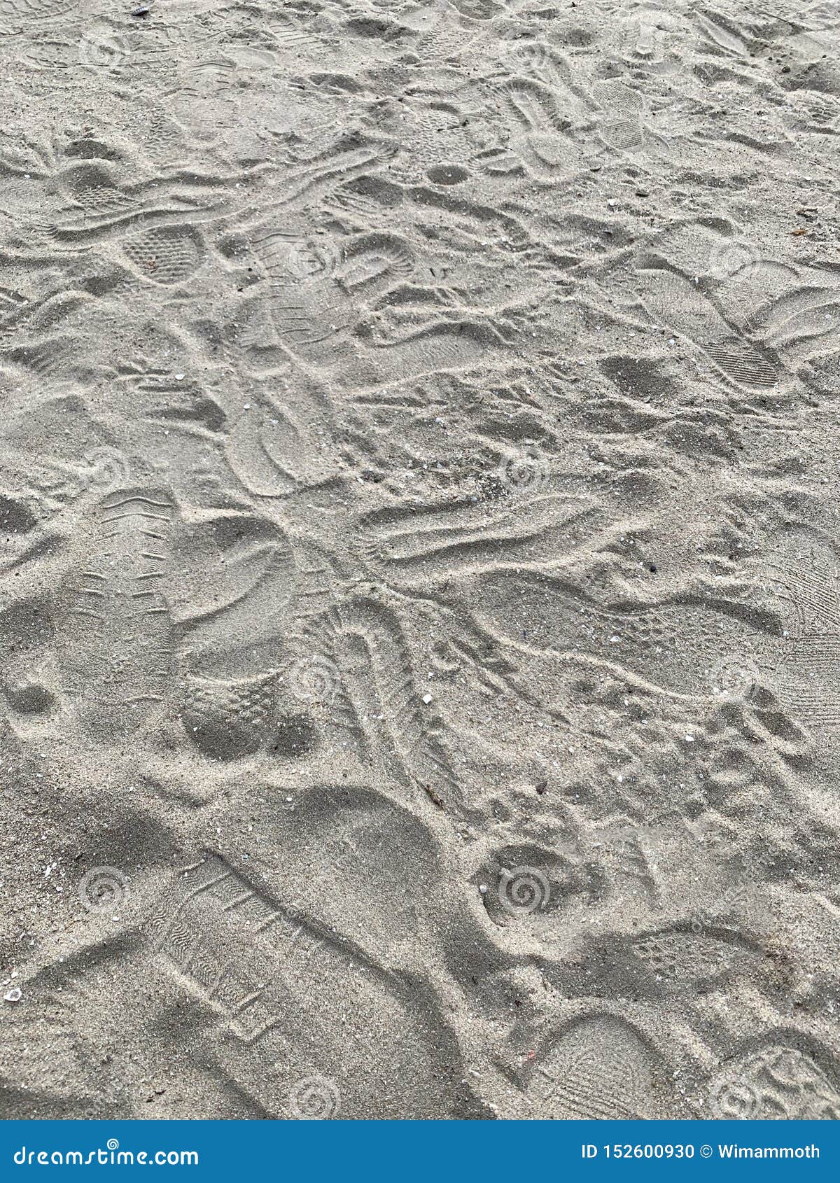 Pattern Of Sand With Trampled Footprints From Boots On The Beach Stock ...