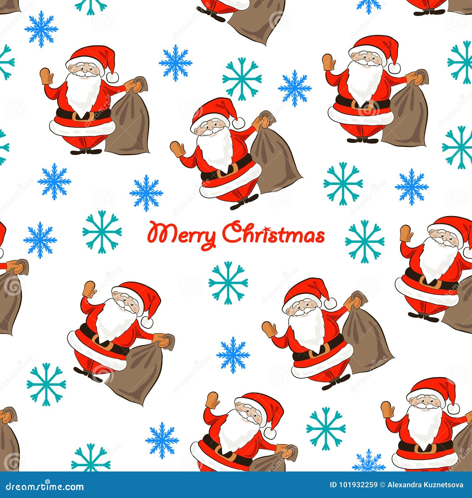 Pattern with Santa stock illustration. Illustration of nature - 101932259