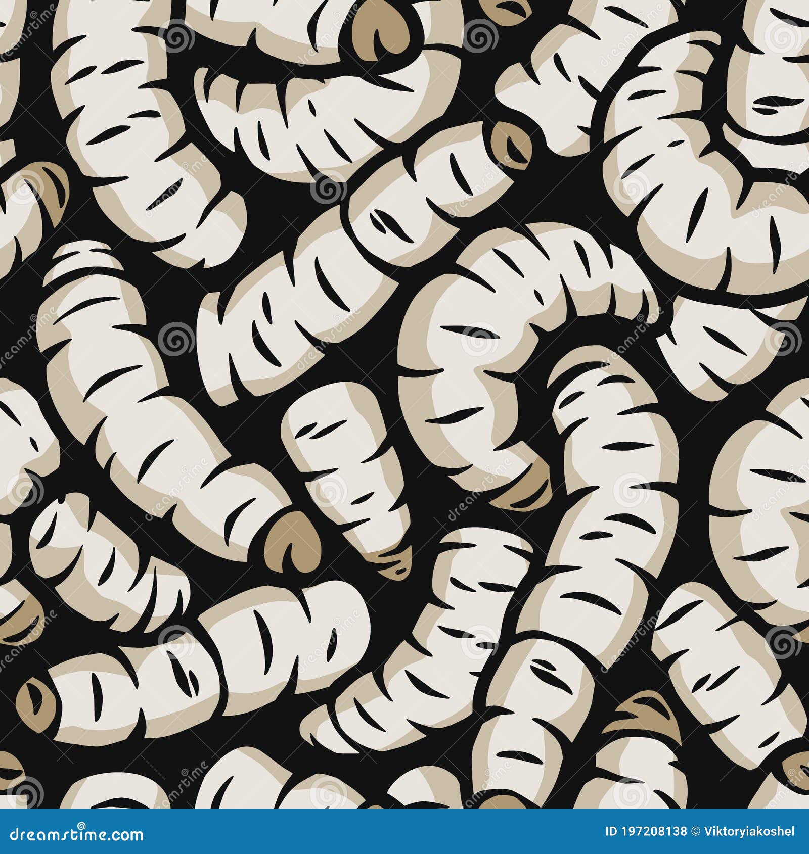 Pattern with Scary Maggots Worms for Halloween Stock Vector ...