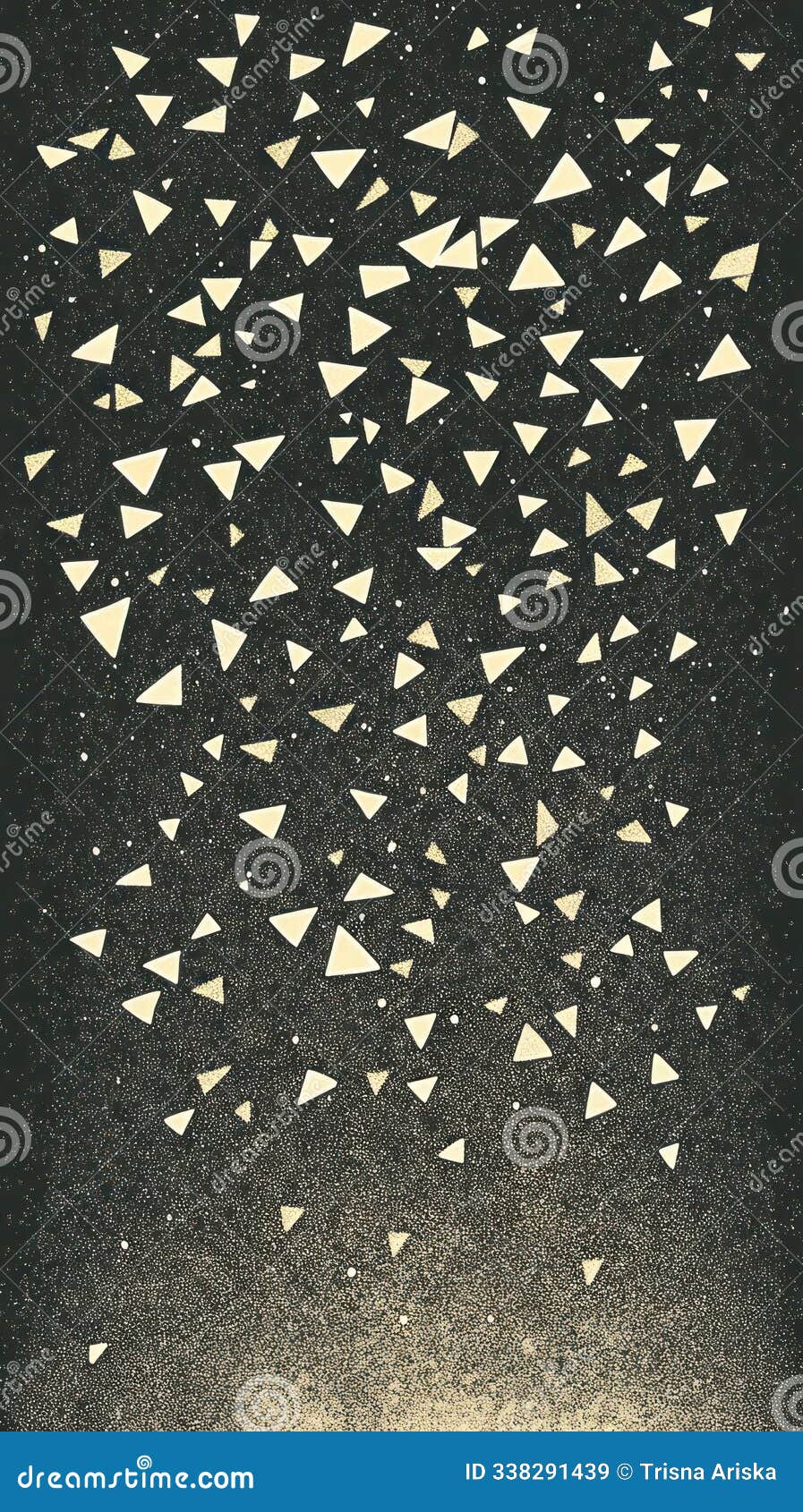 A Pattern of Scattered Triangles Against a Dark Background, Creating a ...