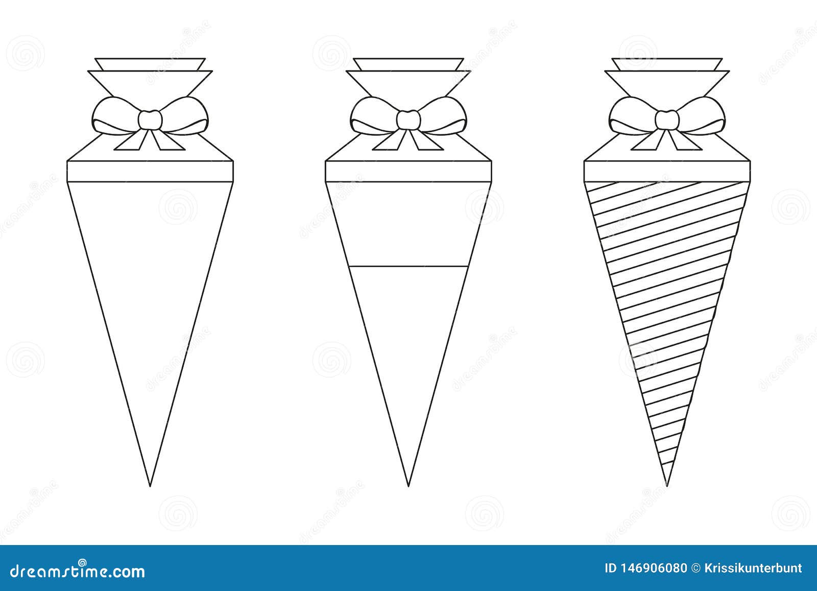 Pattern School Cone Set for Coloring Stock Vector - Illustration of ...