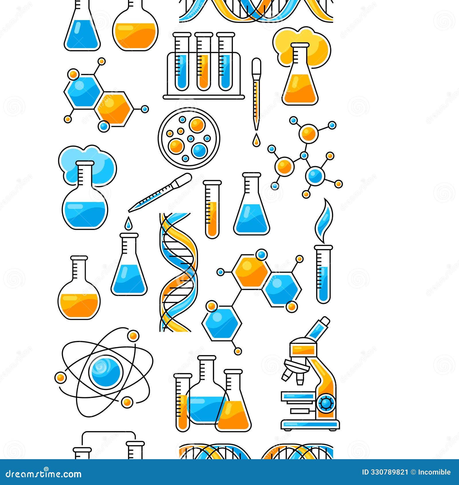 Pattern with Science Items. Medical Concept Image Stock Illustration ...