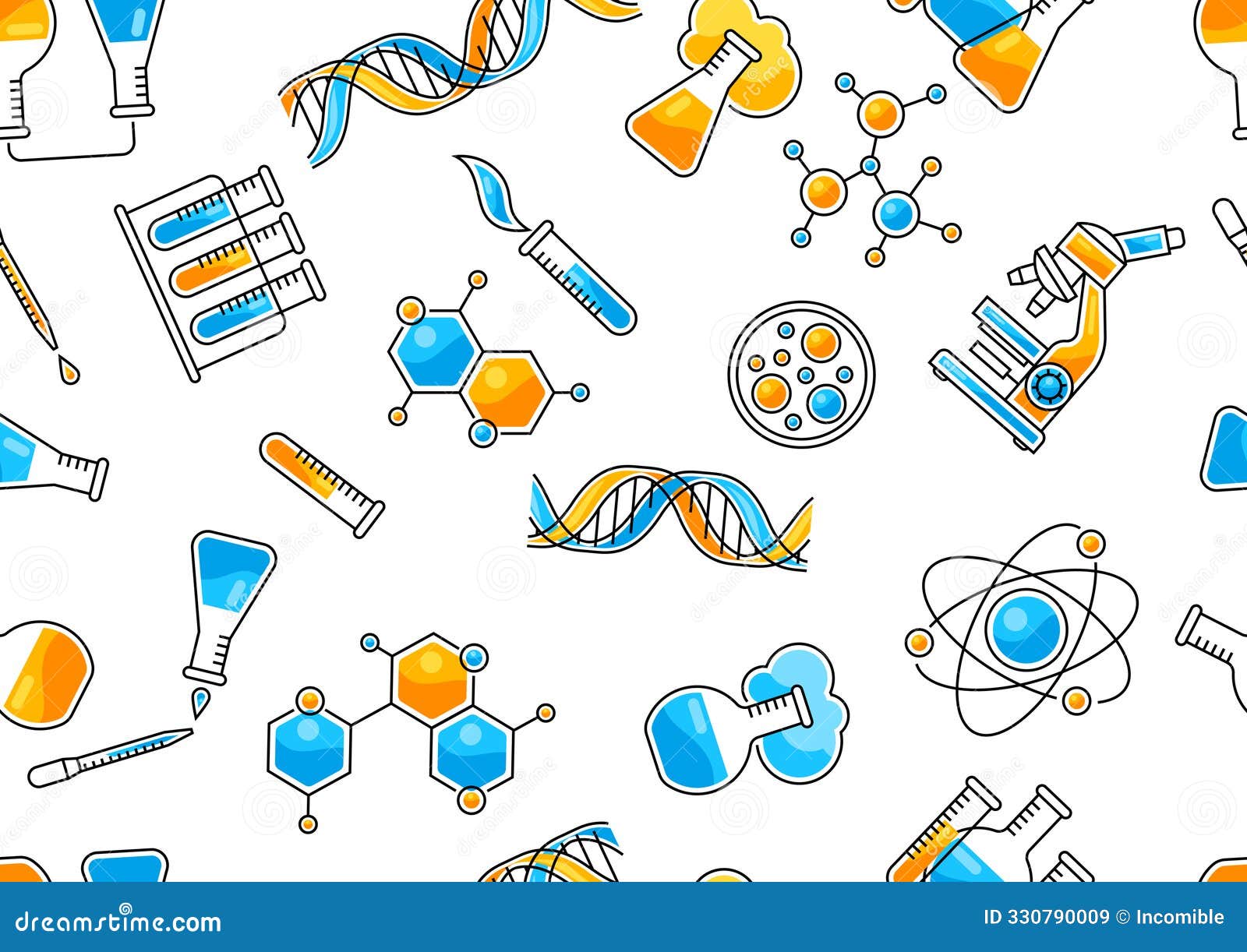 Pattern with Science Items. Medical Concept Image Stock Illustration ...