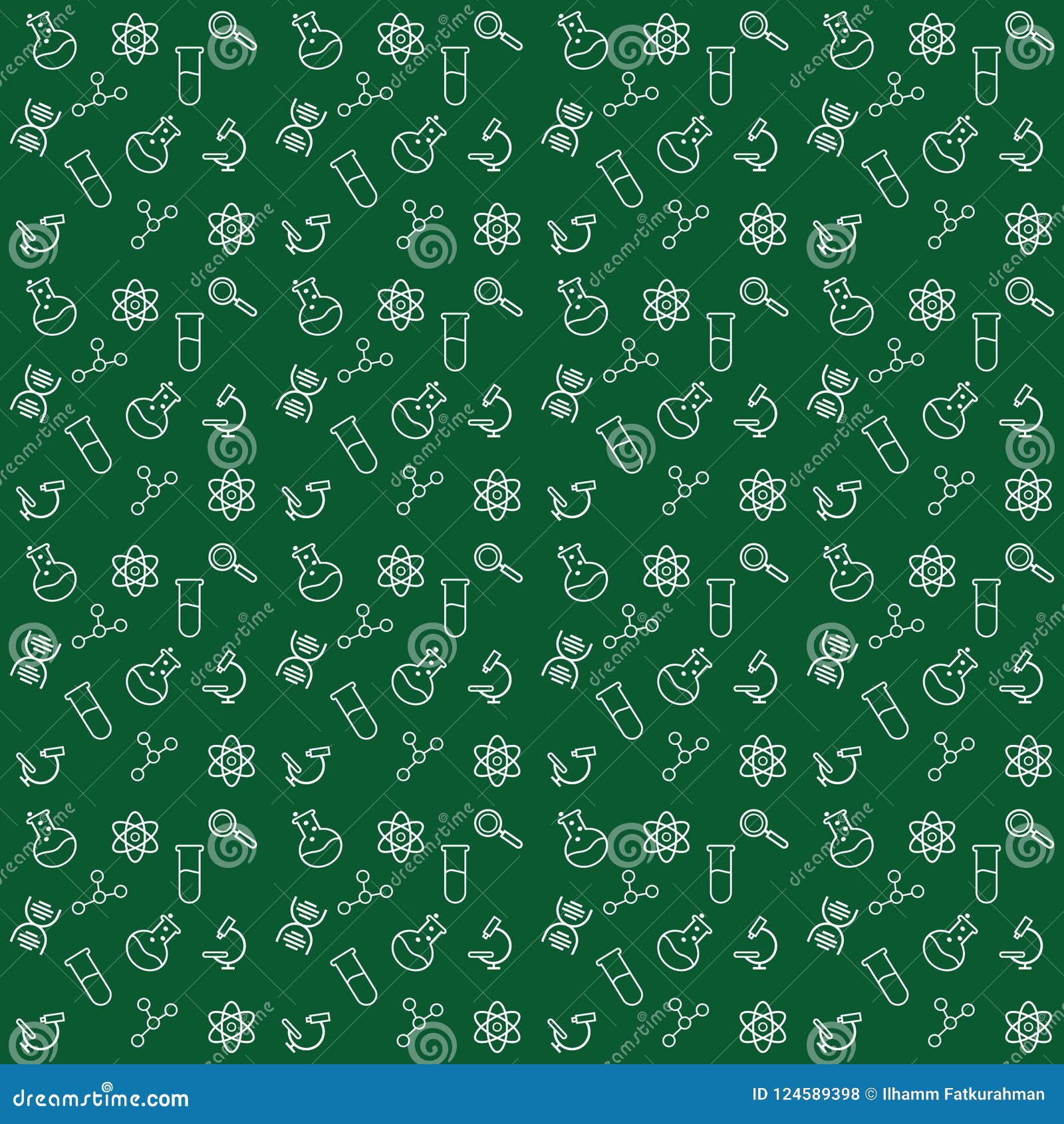 Pattern Science Line Green Background Vector Stock Vector ...