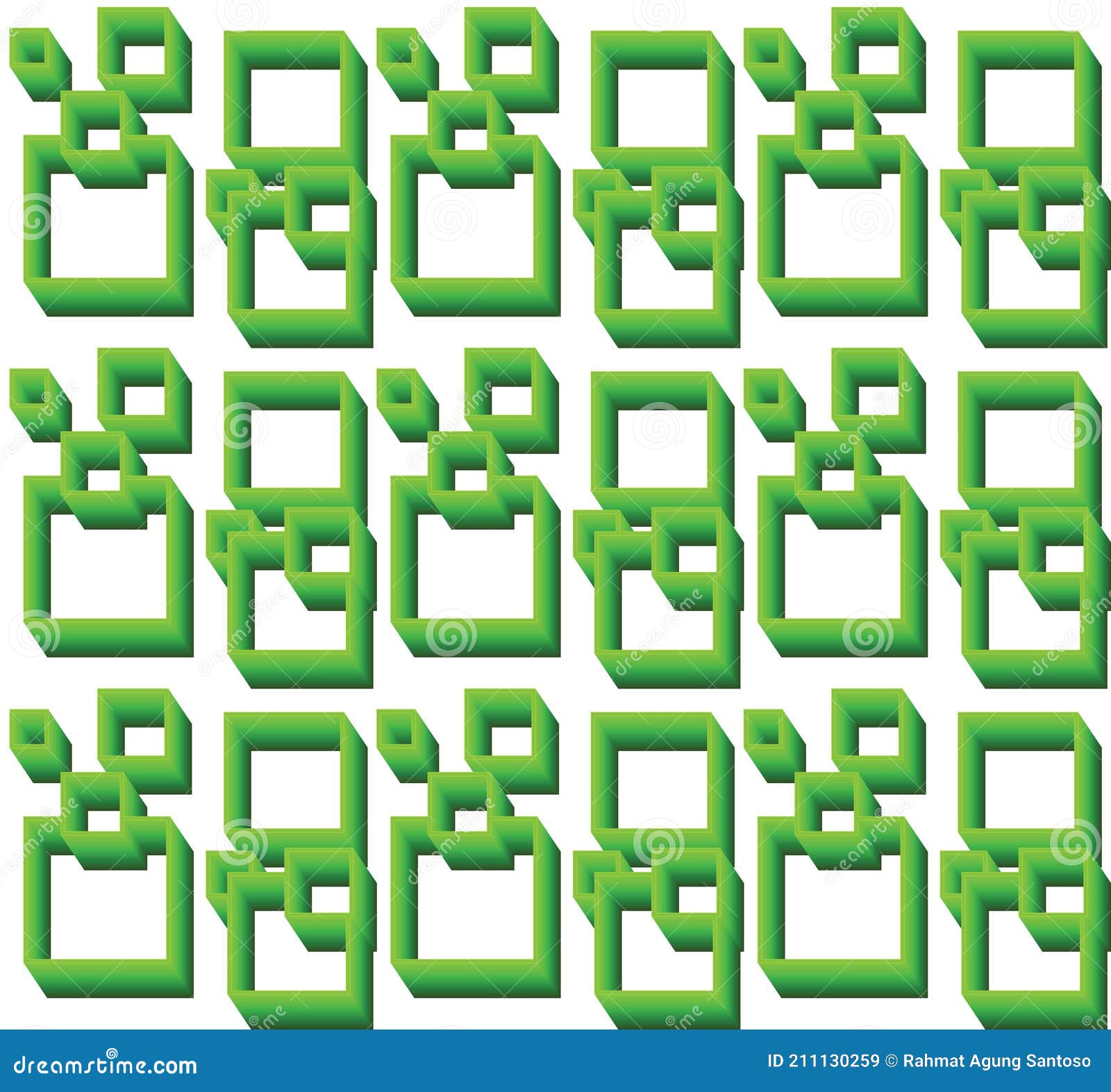3D GREEN RECTANGLE BOX PATTERN SEAMLESS WALLPAPER Stock Vector ...
