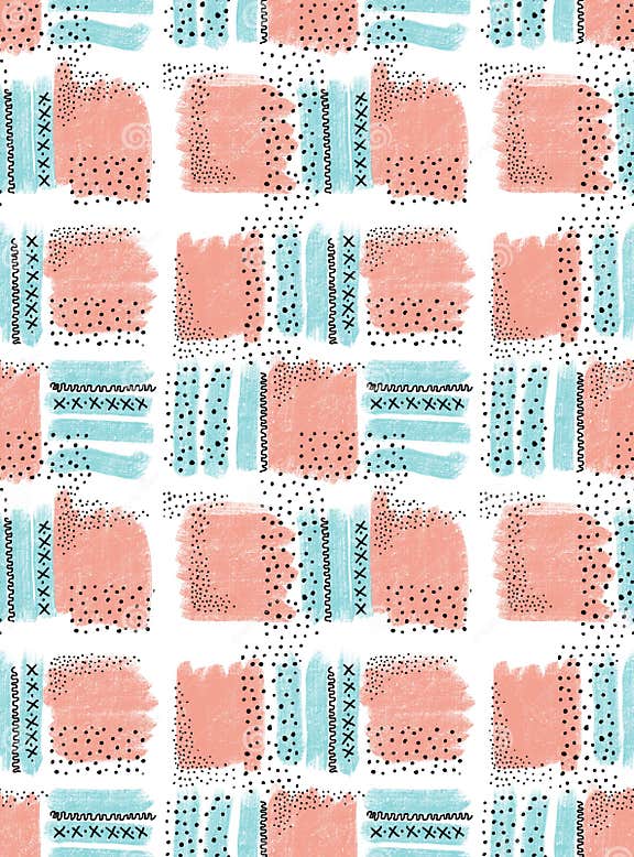 Pattern Seamless Creative Doodle Art Header with Different Shapes and ...