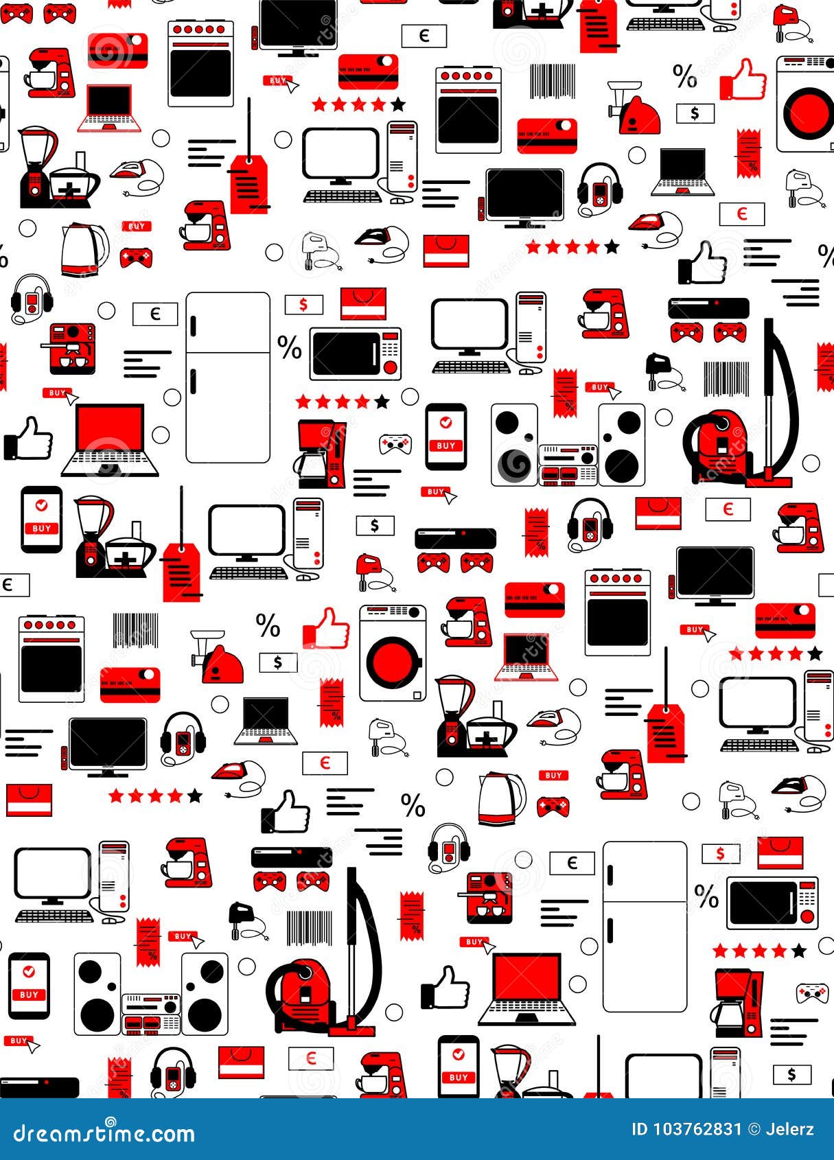 Pattern Seamless of Household Appliances. Stock Vector - Illustration ...