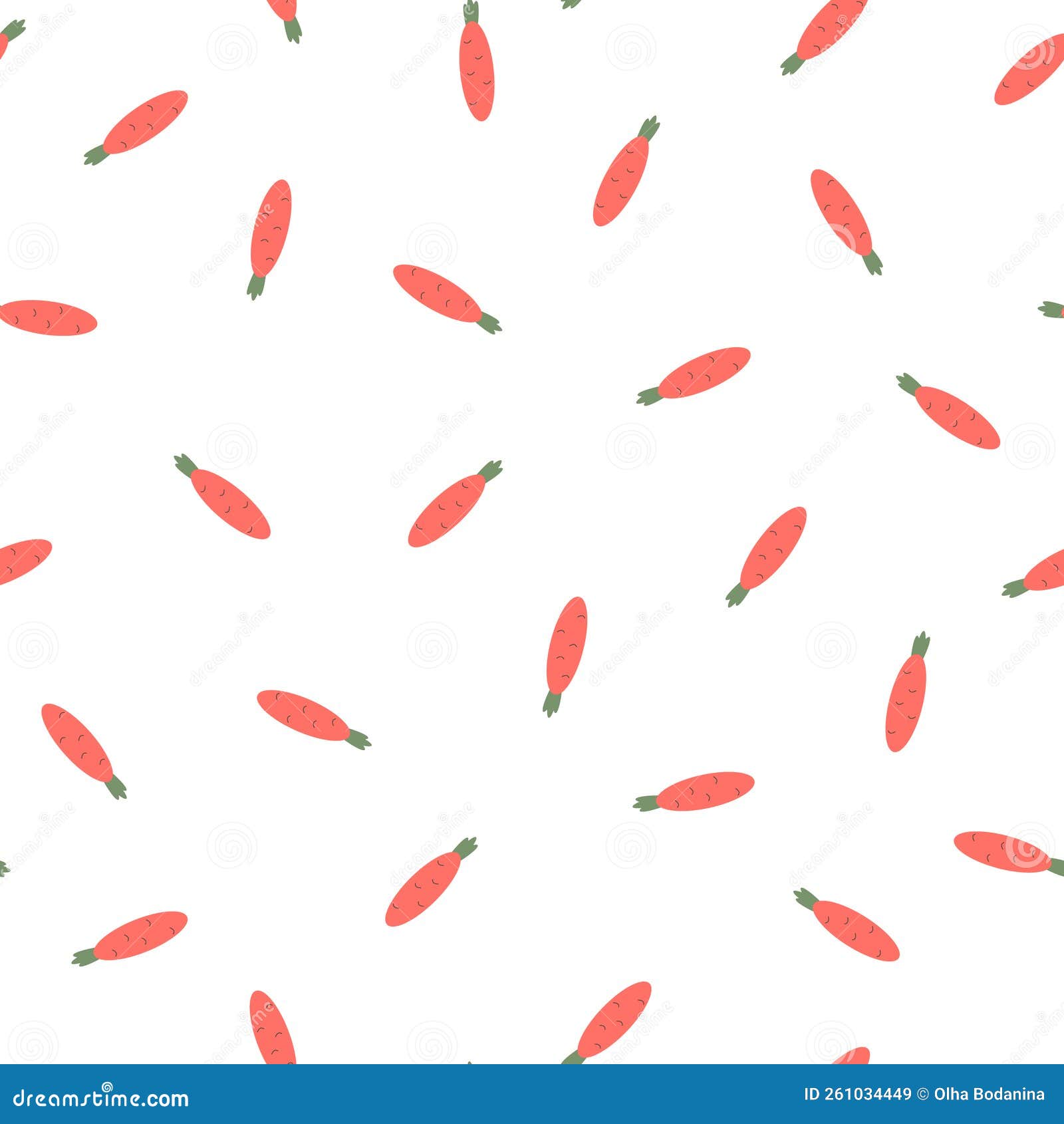 Pattern Seamless Illustration with Small Carrots that the Hare Loves ...