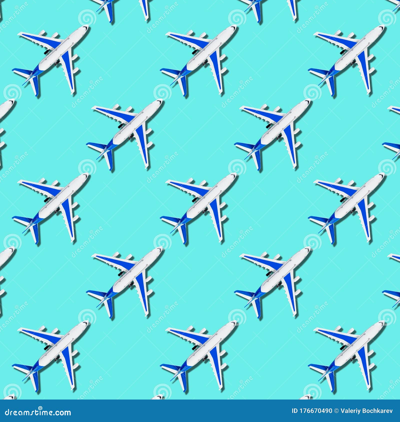 Pattern, Seamless Model Airplane Texture, Plane on Blue Background ...
