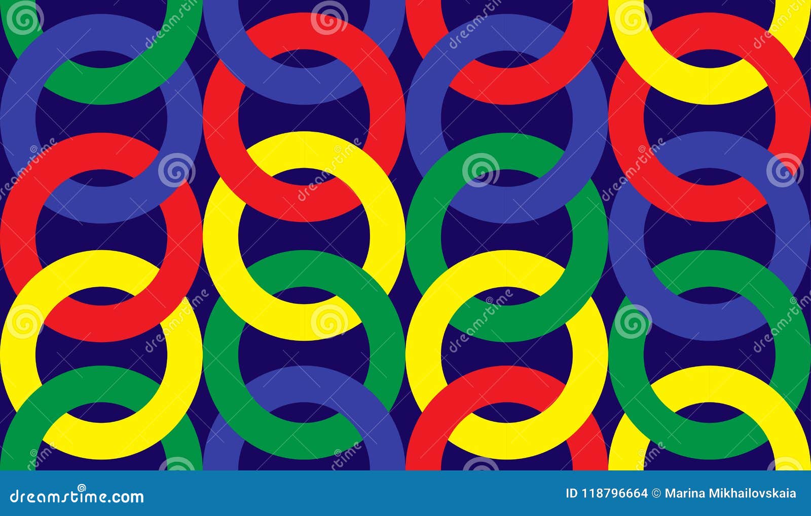 The Pattern is Seamless from the Rings of Different Colors. Stock ...