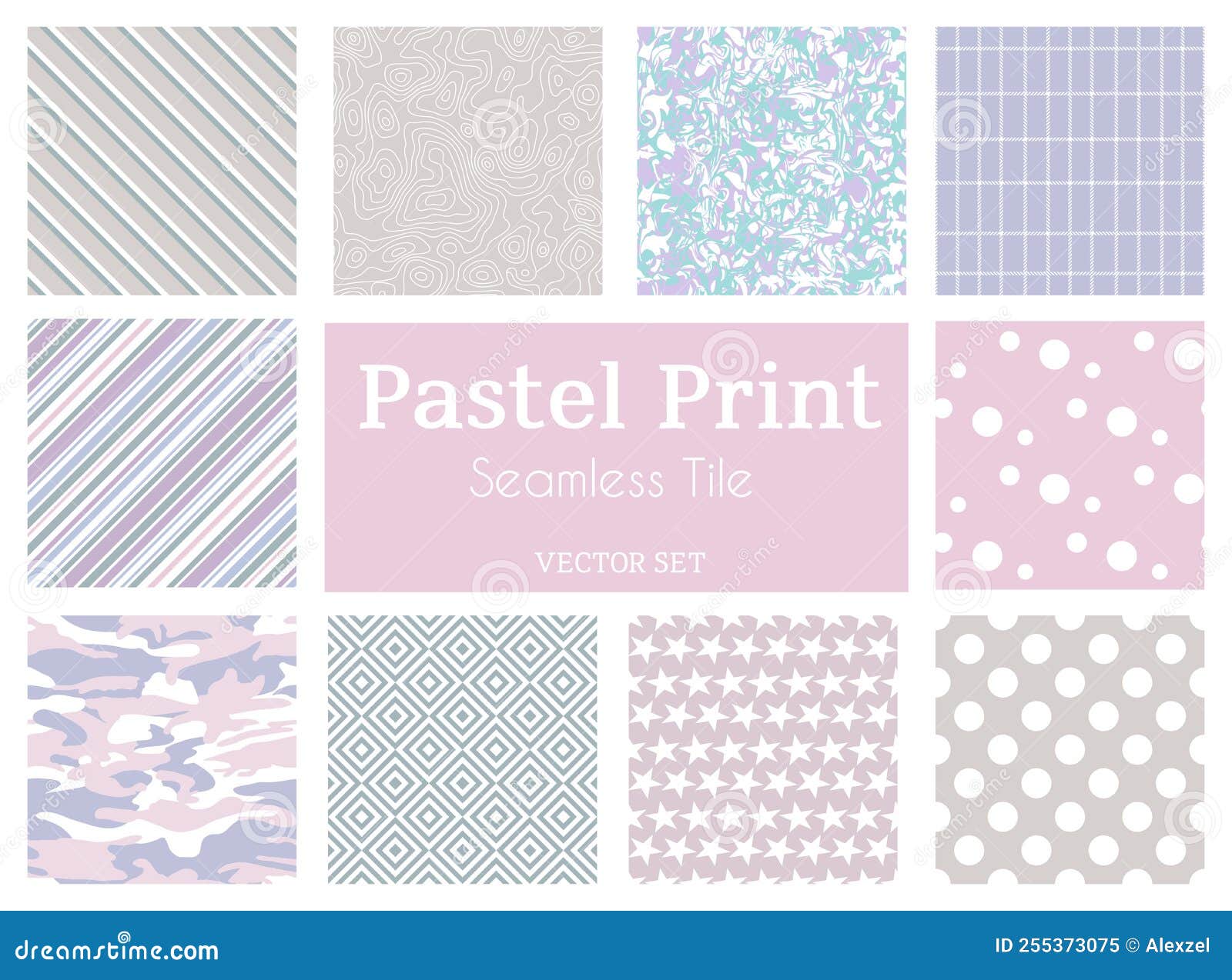 Pattern Seamless Tile Pastel Cut File Vector Seamless Set Stock Vector ...