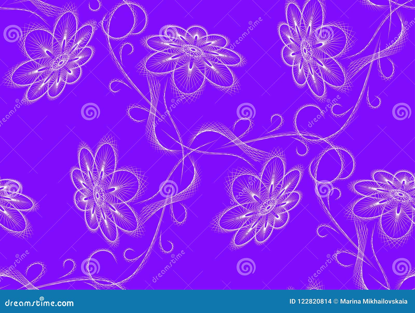 Pattern Seamless of White Flowers on a Lilac Background. Stock Vector ...