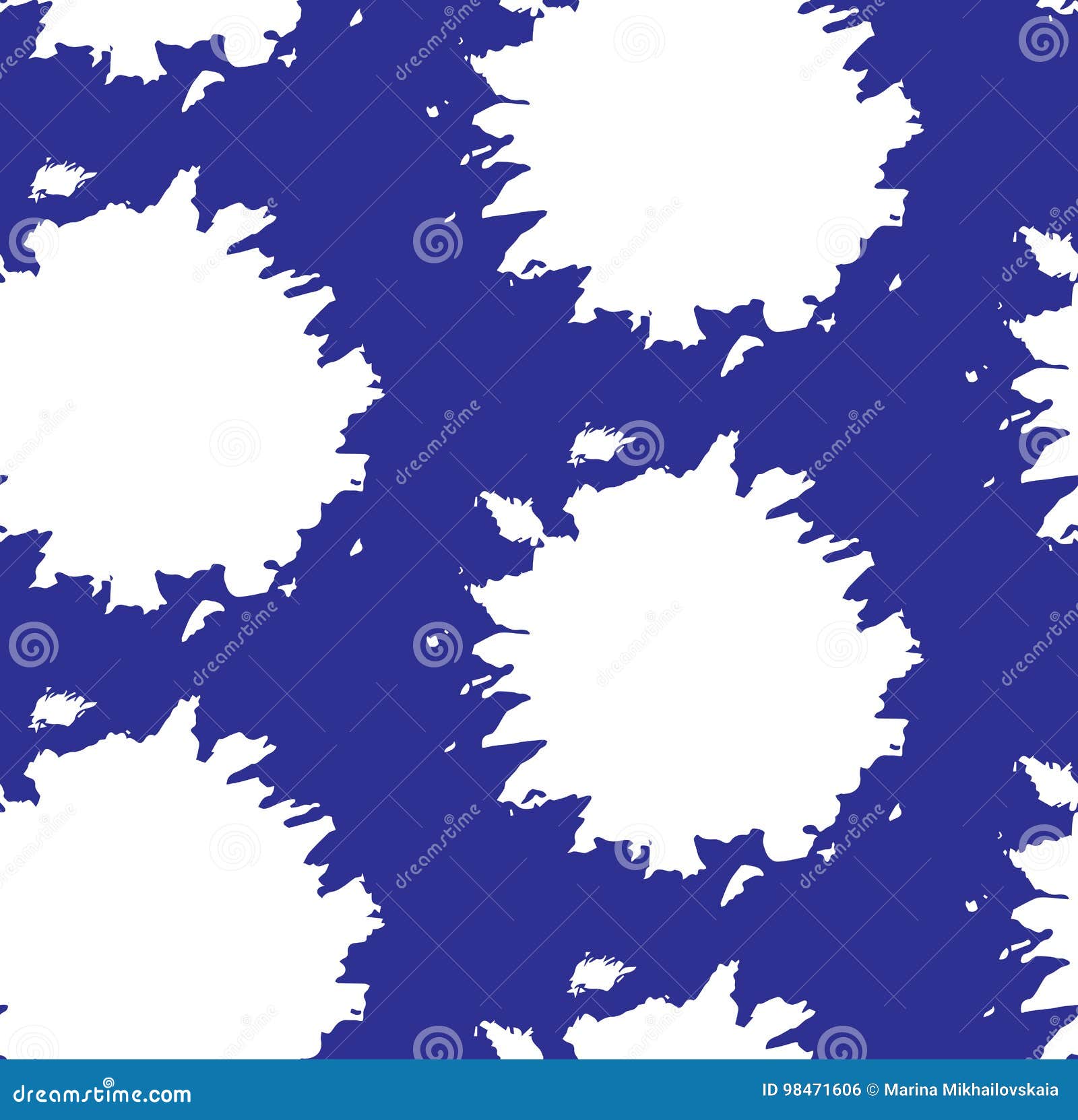Pattern Seamless White Spots on a Blue Background, for Fabric, Paper ...