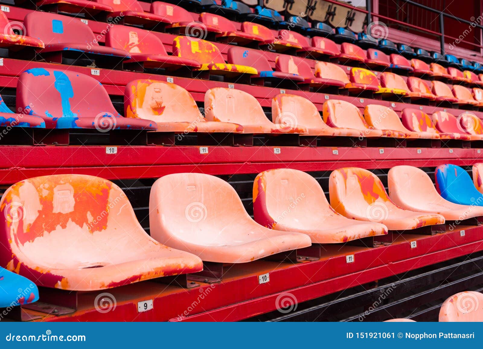 Pattern of Seats at the Sport Stadium Stock Image - Image of line ...
