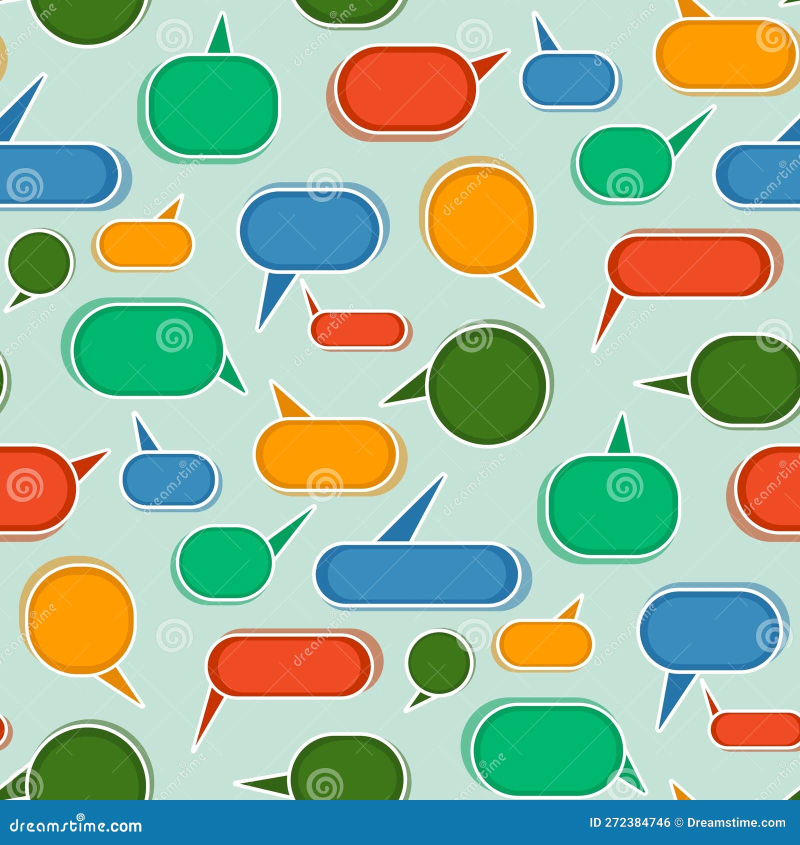 A Pattern from a Set of Colored Dialog Pop-ups. Cloud for Text, Thought ...