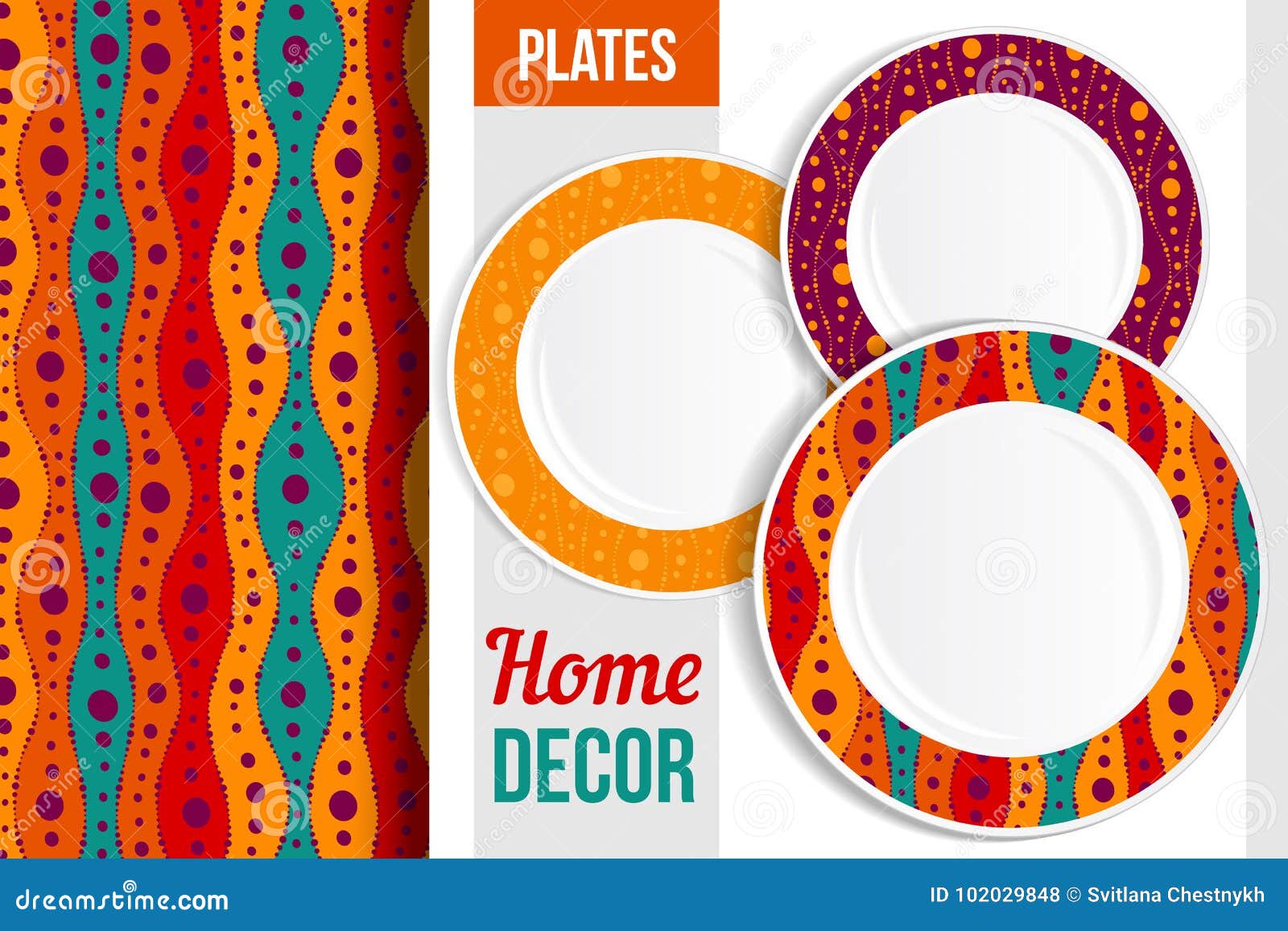 Decorative Plates For Interior Design. Vector Illustration ...
