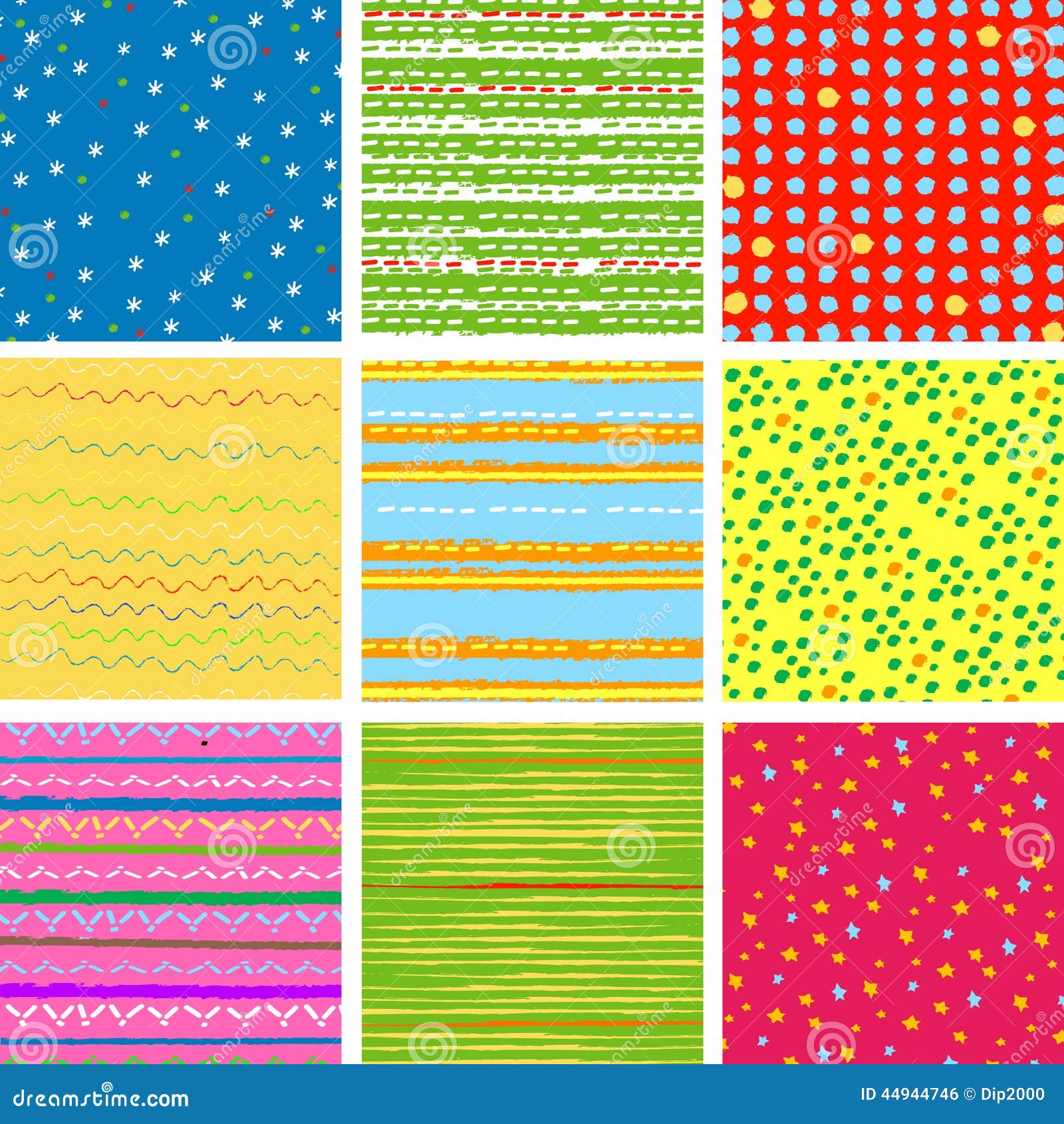Pattern set stock vector. Illustration of baby, colorful - 44944746