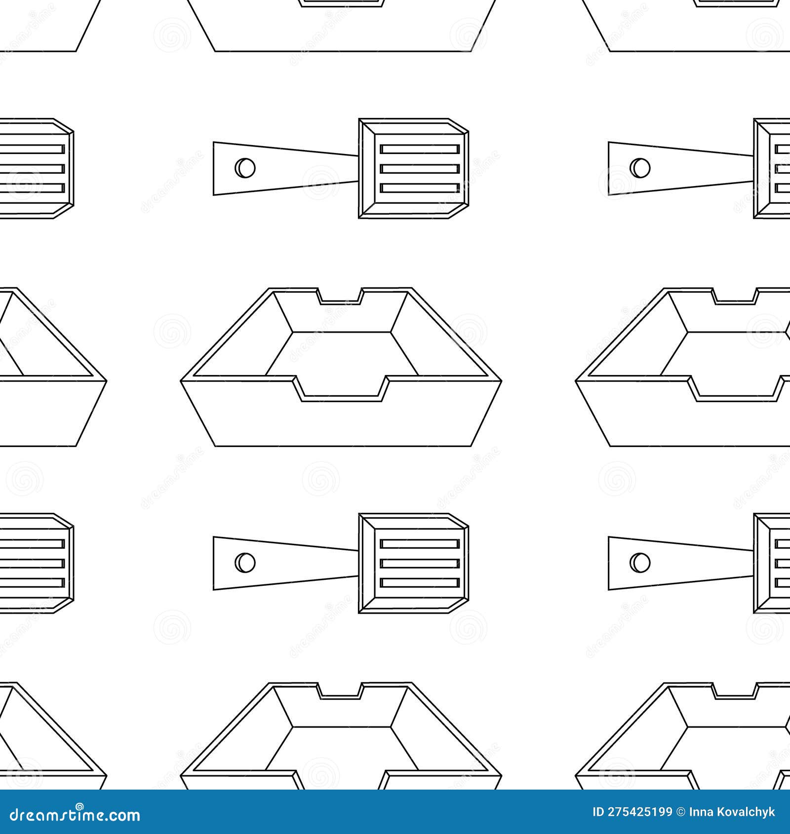 Pattern with a Set of Elements for Animals, Cats, Dogs, a Cat Litter ...