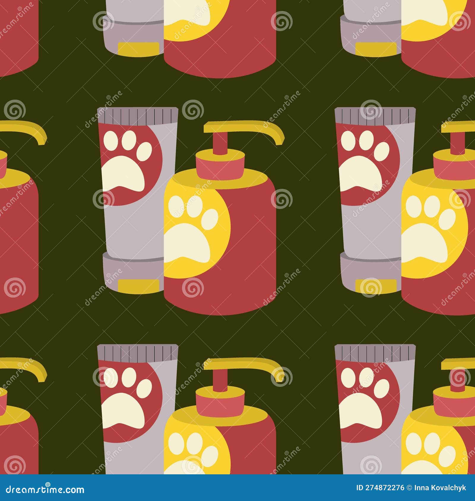 Pattern with a Set of Shampoos for Animals, Cats, Dogs Stock Vector ...