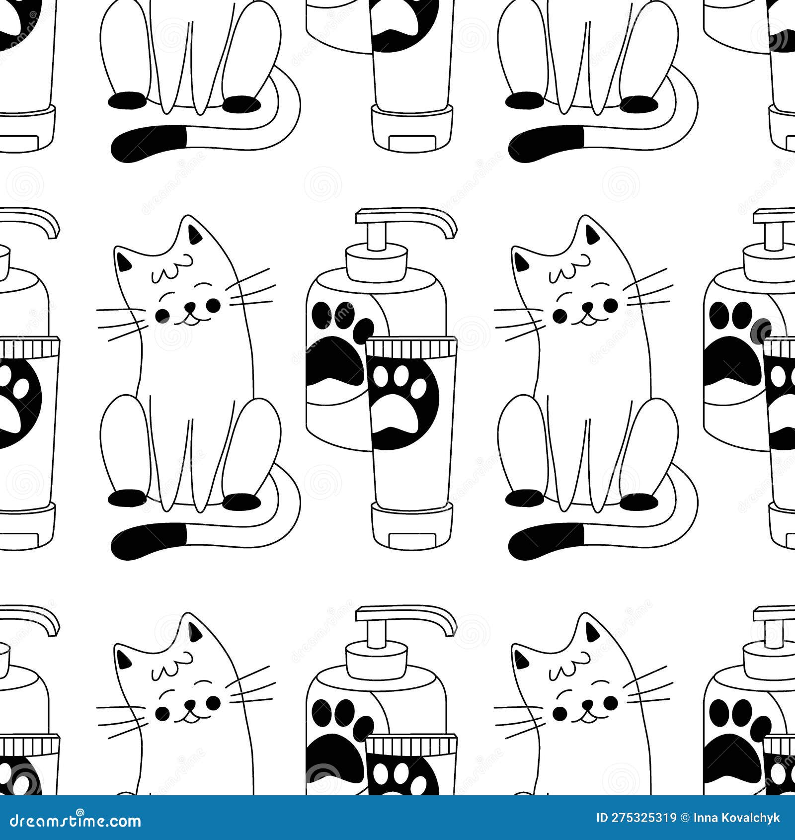 Pattern with a Set of Shampoos for Animals, Cats, Dogs Stock Vector ...