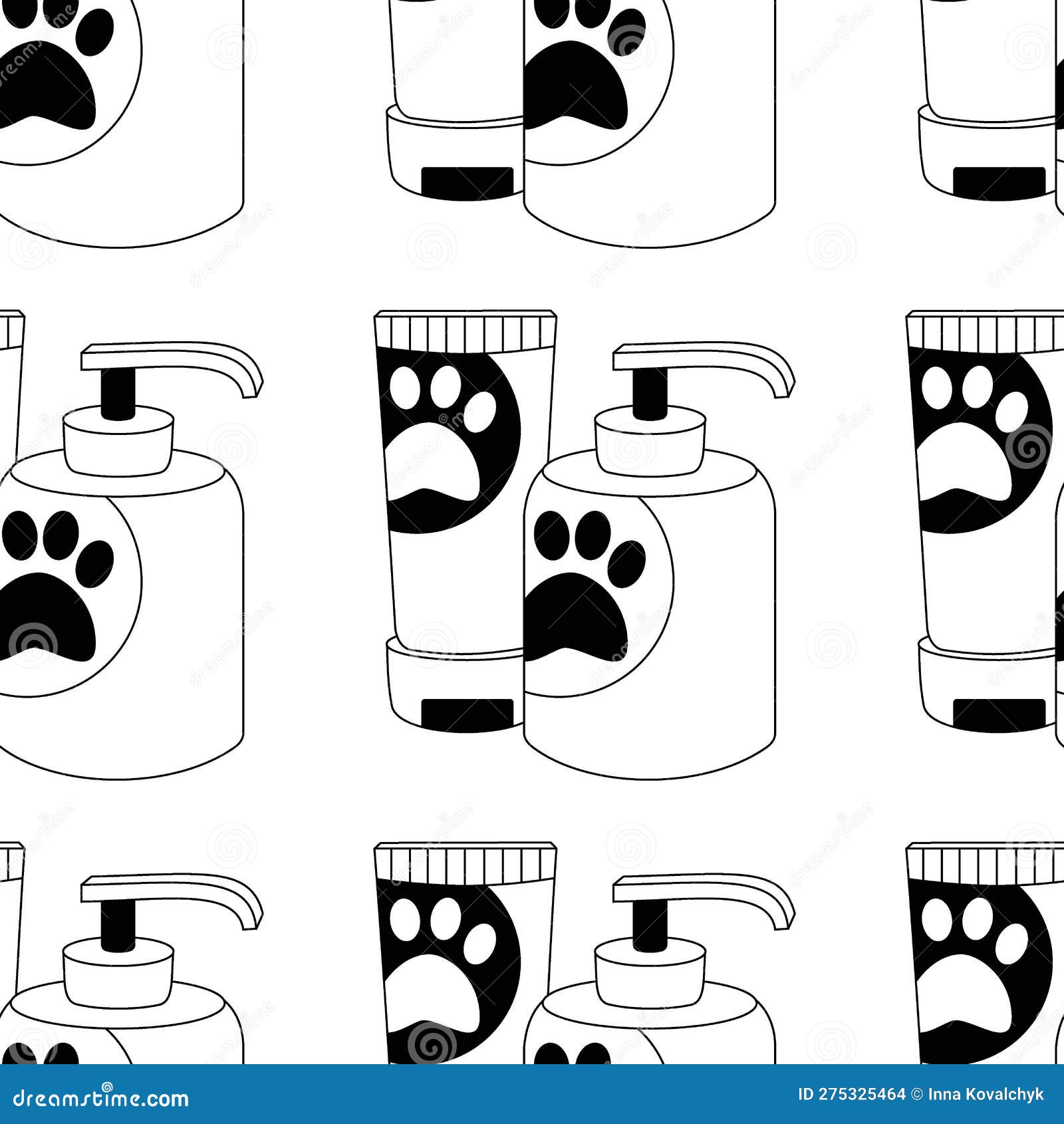 Pattern with a Set of Shampoos for Animals, Cats, Dogs Stock Vector ...