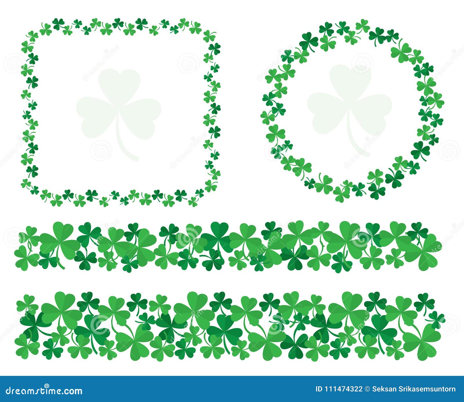 Pattern with Shamrocks on White Background Vector Stock Vector ...